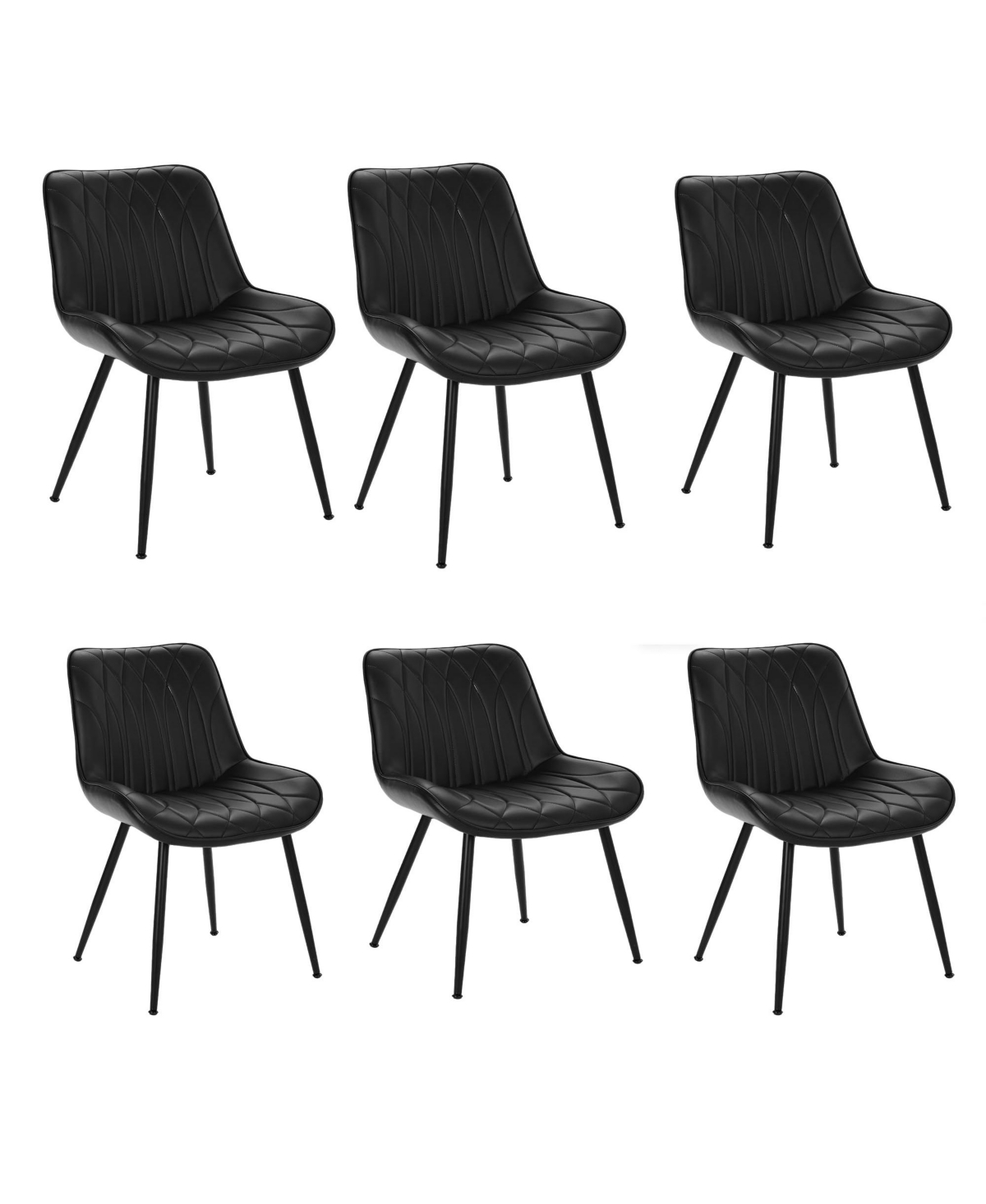 Click here for homfan Set of 6 Dining Chairs  Faux Leather Uphols... prices