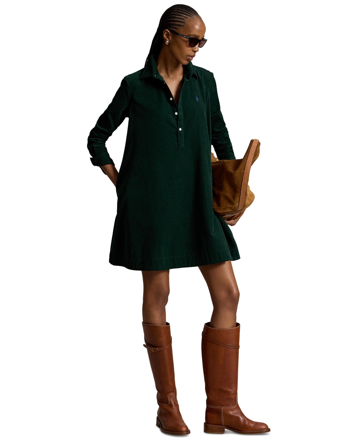 Click here for Polo Ralph Lauren Womens Corduroy Pleated Shirt Dr... prices