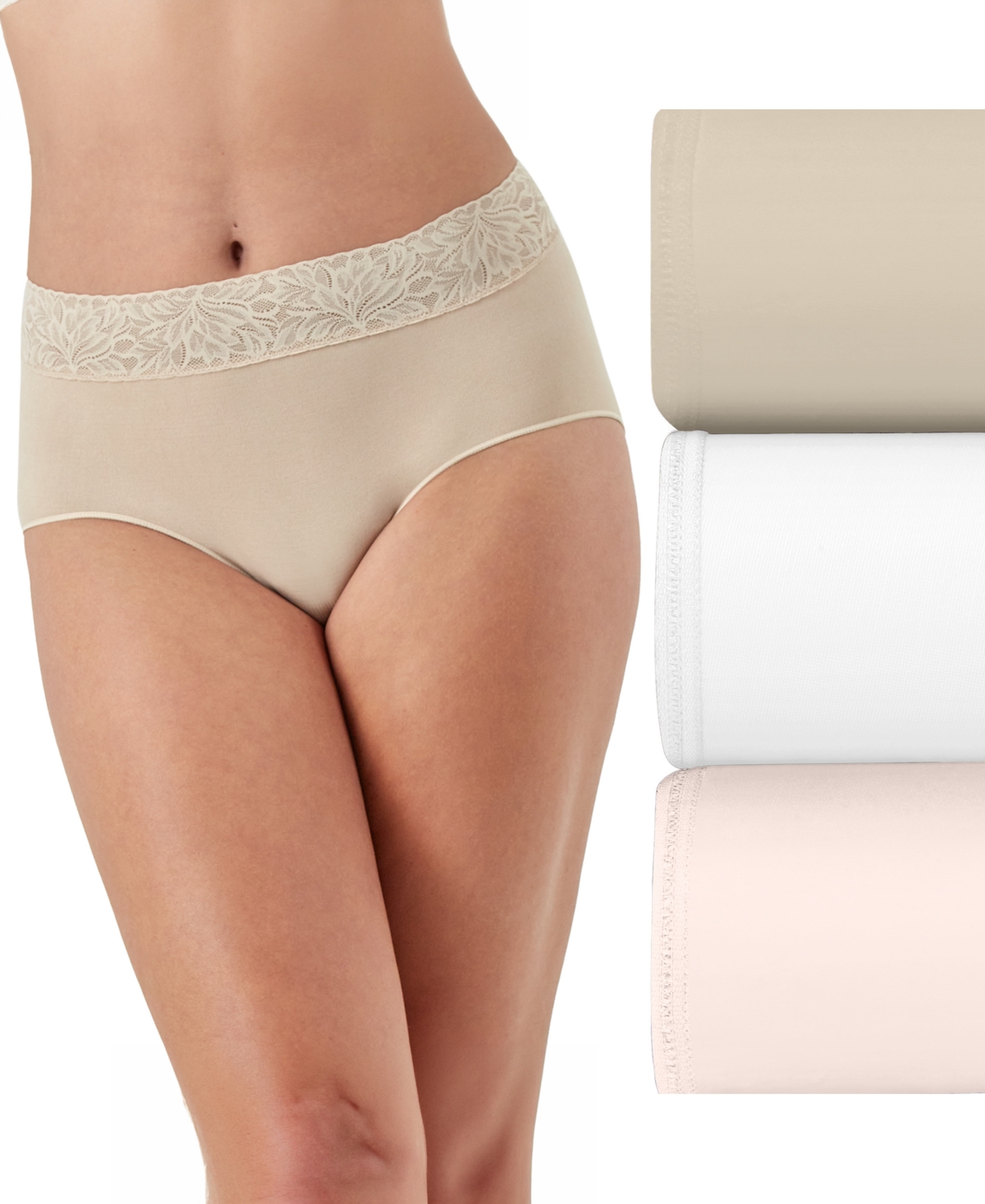 Click here for Bali Womens Seamless Lace-Trim Brief Panties  3-Pa... prices