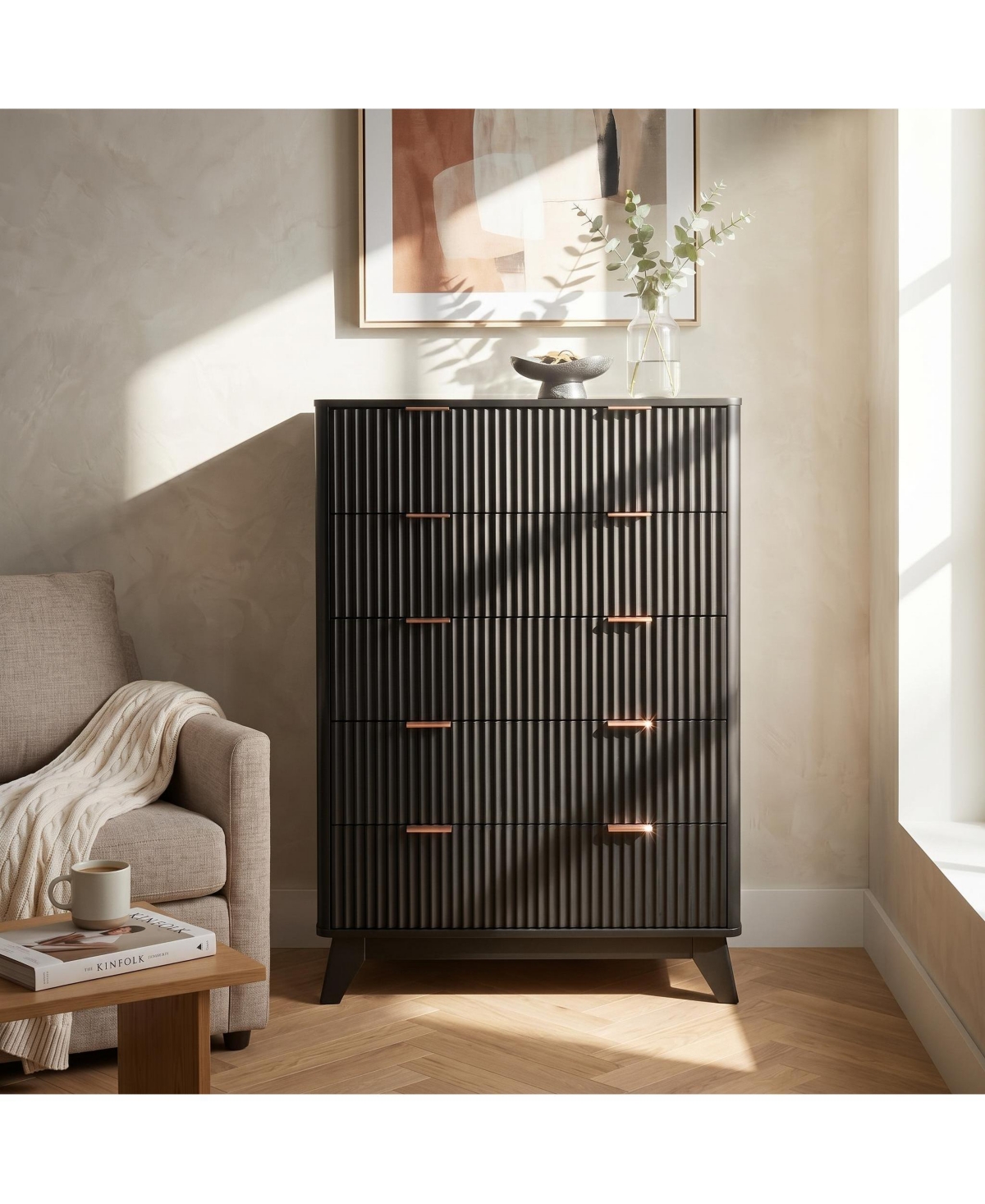 Click here for homfan Dresser for Bedroom  5 Drawer Storage and O... prices