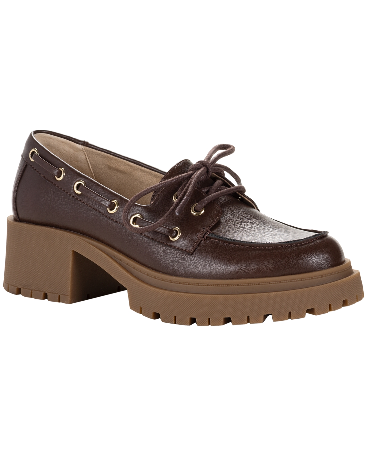 Click here for Wild Pair Womens Theraa Lug Sole Block Heel Loafer... prices