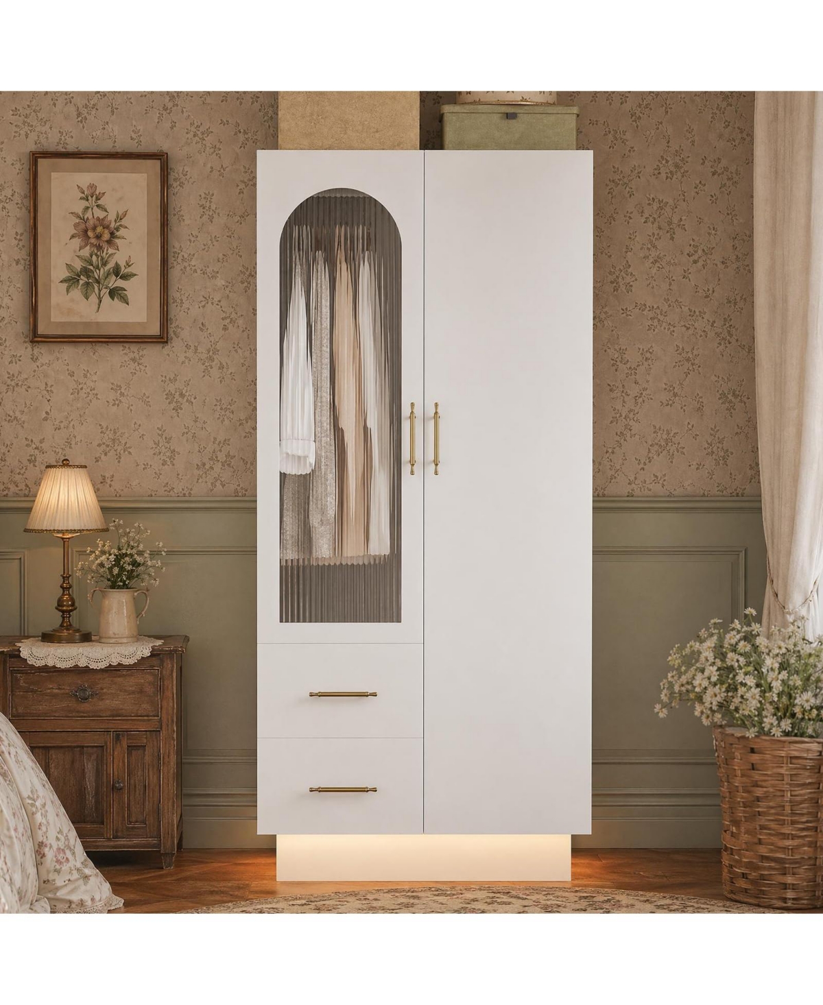 Click here for homfan 71 Tall Wooden Wardrobe Closet with 2 Doors... prices