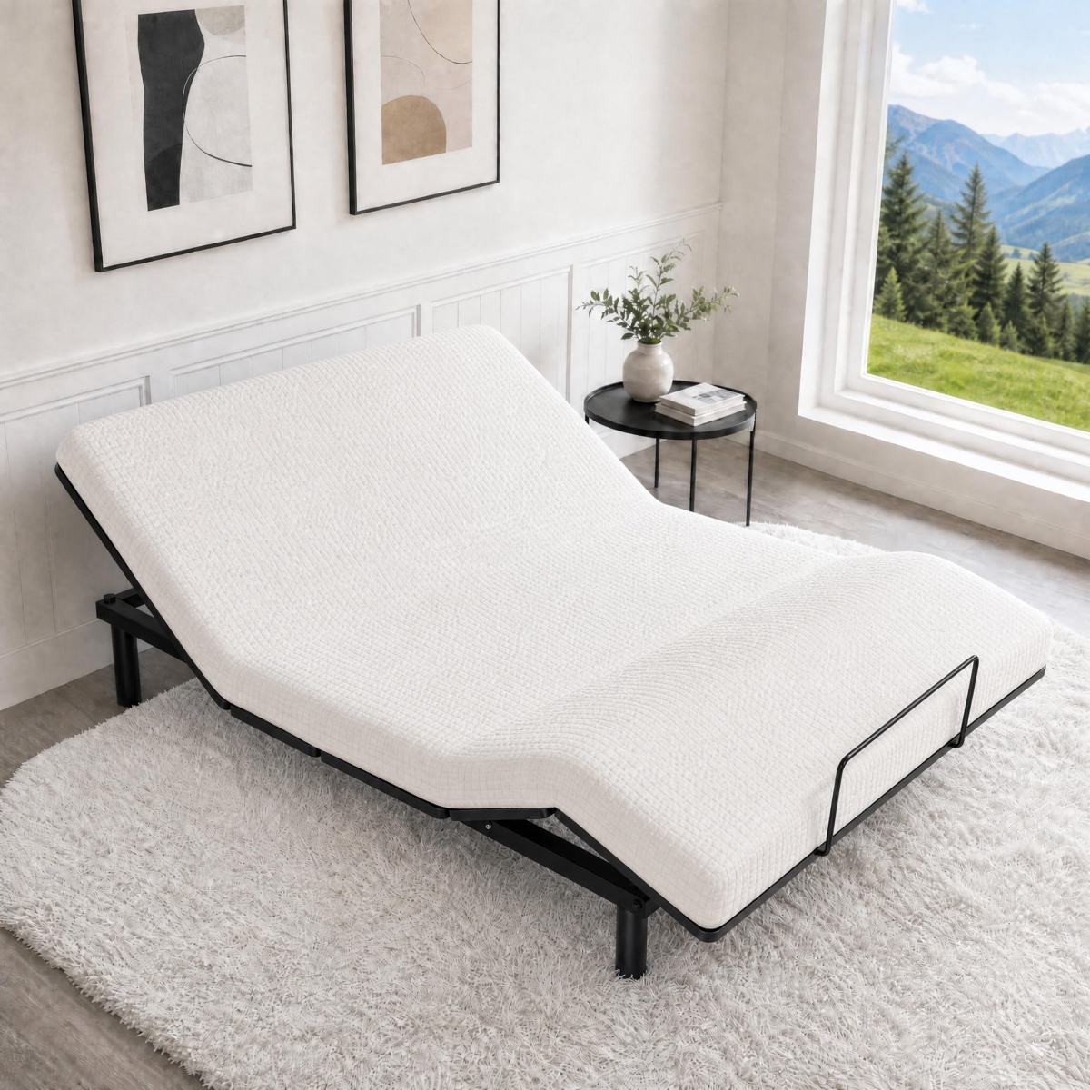 Click here for homfan Foldable Metal Platform Bed Frame - Black prices