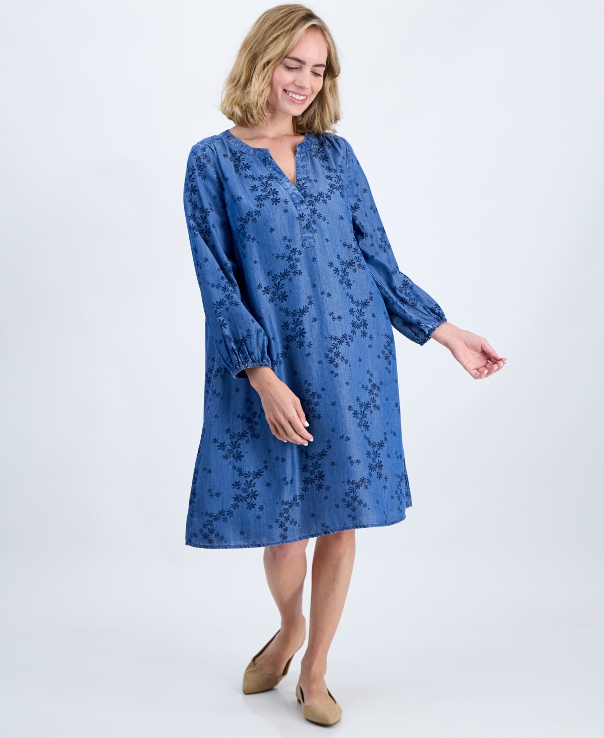 Click here for Style & Co Petite Floral-Print Popover Dress  Macy... prices