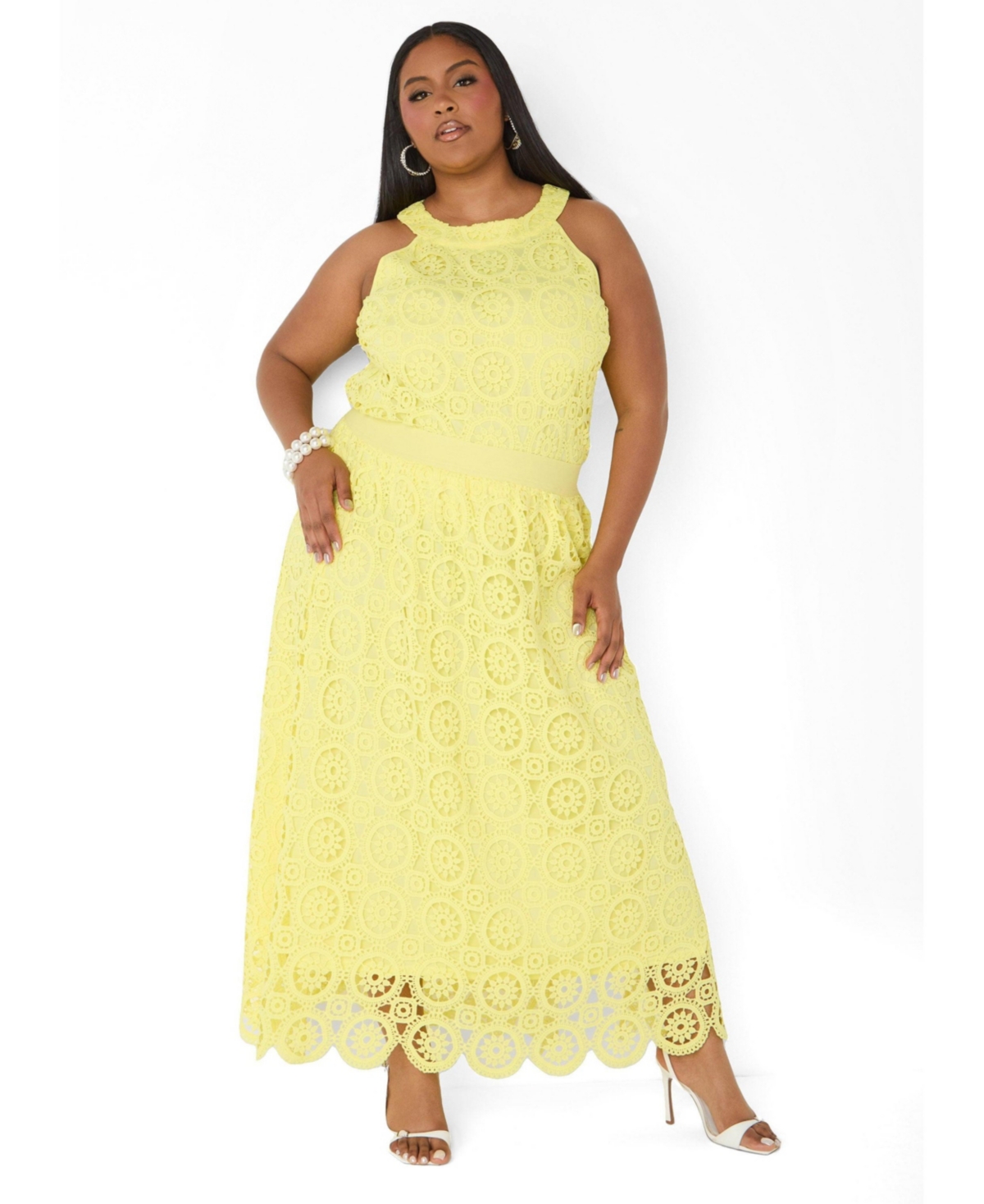 Click here for Ashley Stewart Womens Crocheted Maxi Skirt - Yello... prices