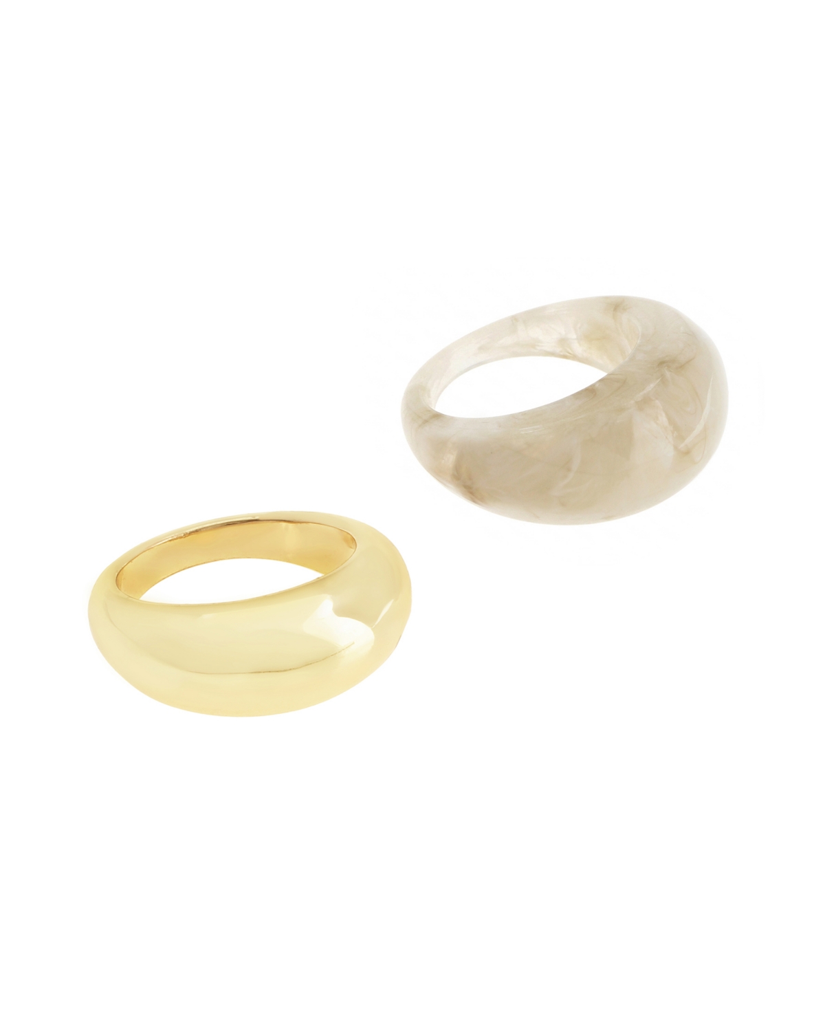 Click here for Steve Madden Cream Boho Chunky Resin Duo Ring Set... prices