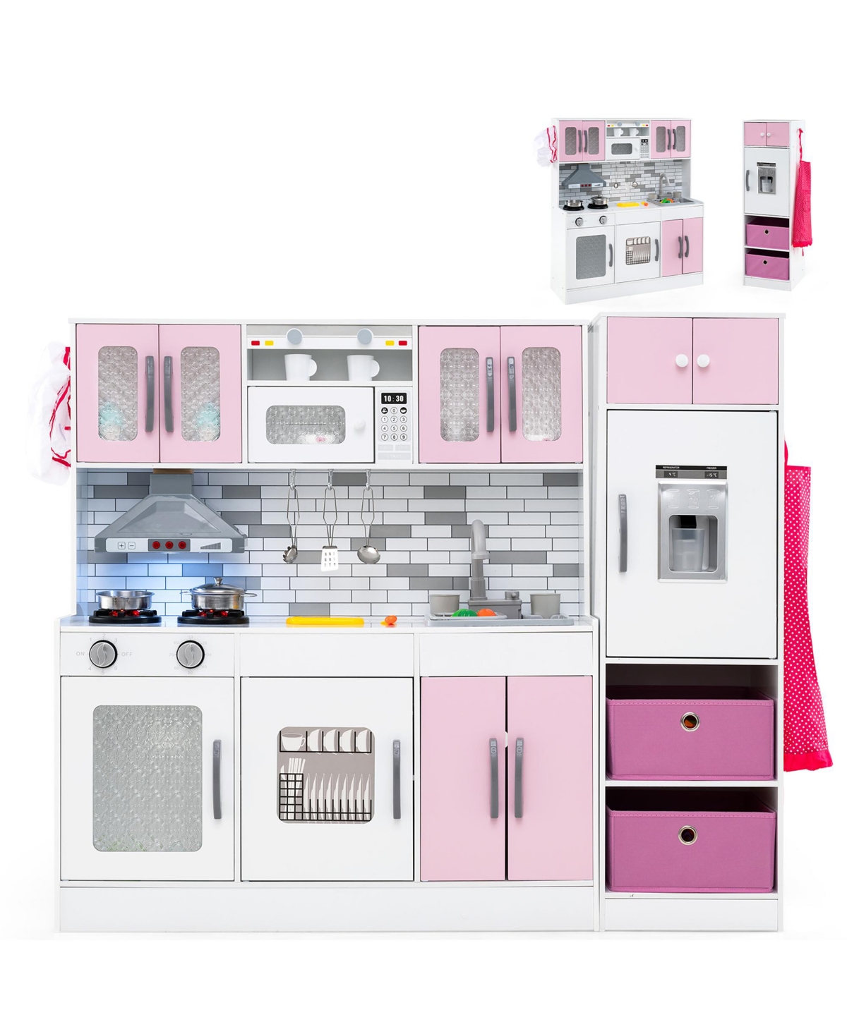 Click here for Gymax Wooden Kitchen Playset with Lights Sounds In... prices