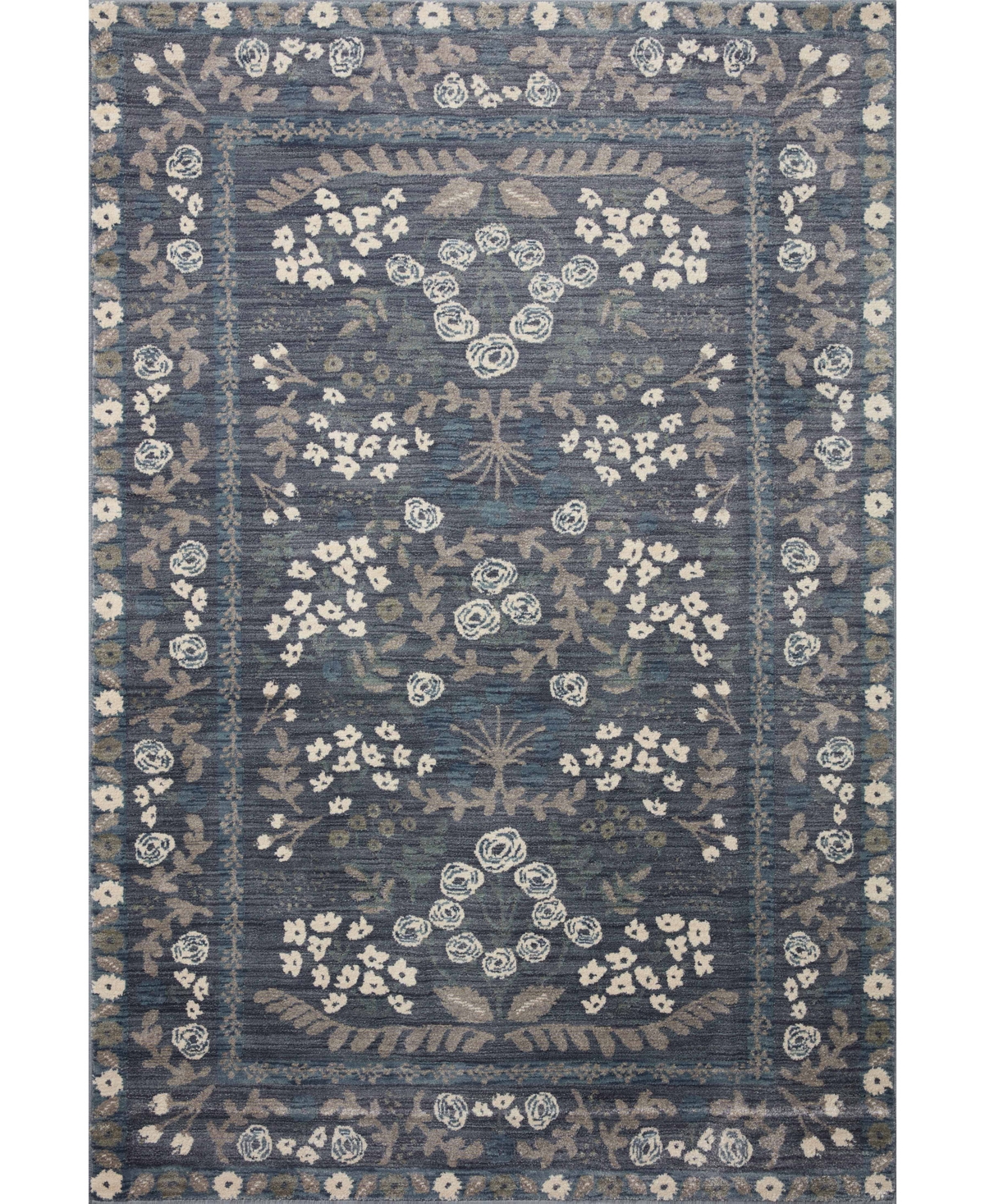 Click here for Rifle Paper Co Fiore Fio-01 63 x 9 Area Rug - Navy... prices