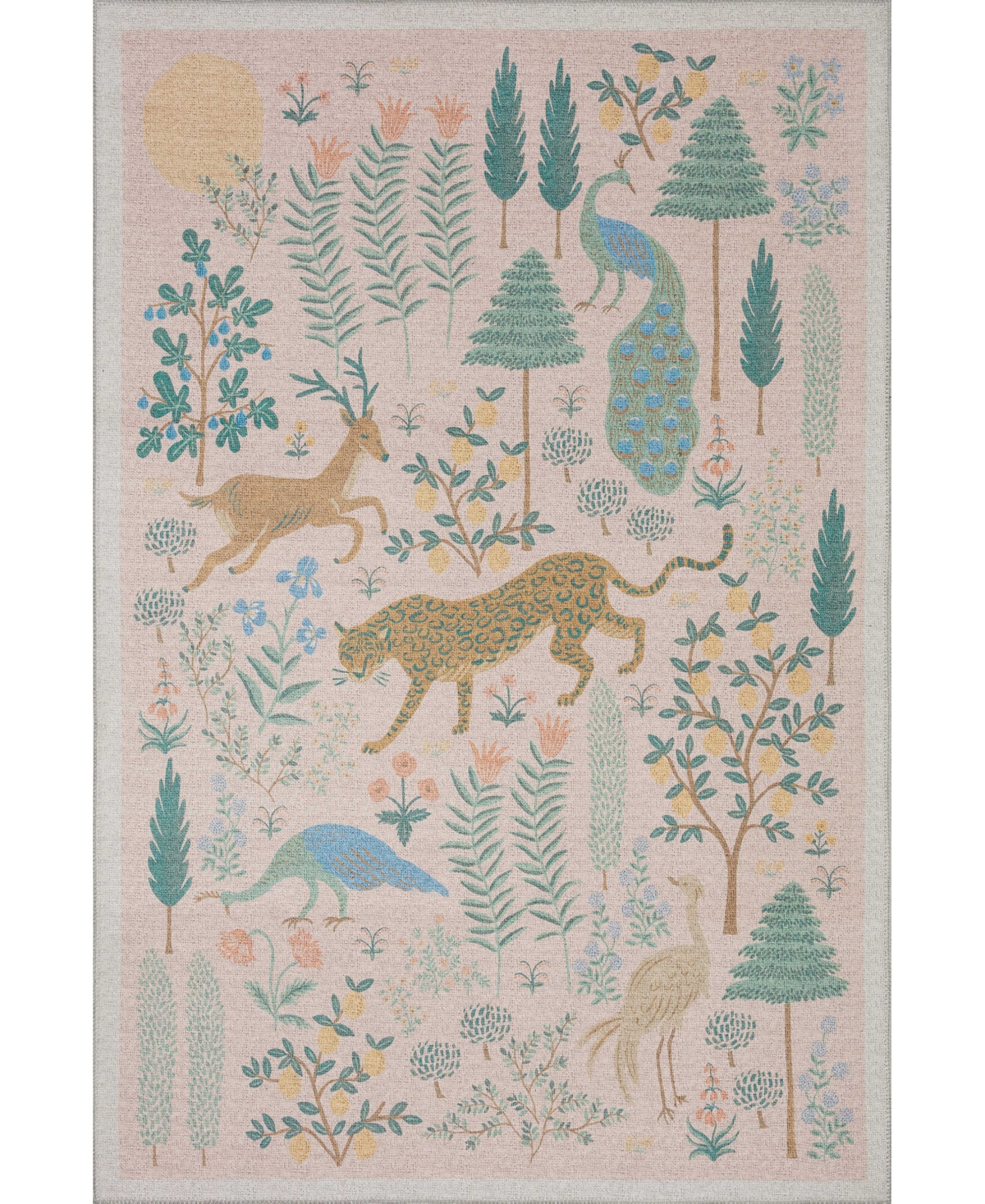 Click here for Rifle Paper Co Menagerie Men-01 76 x 96 Area Rug -... prices