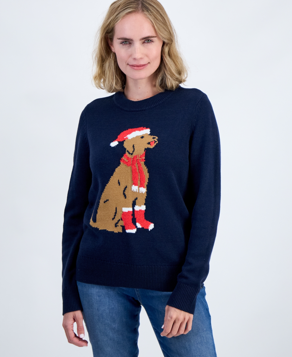 Click here for Style & Co Womens Petite Holiday Crewneck Pullover... prices