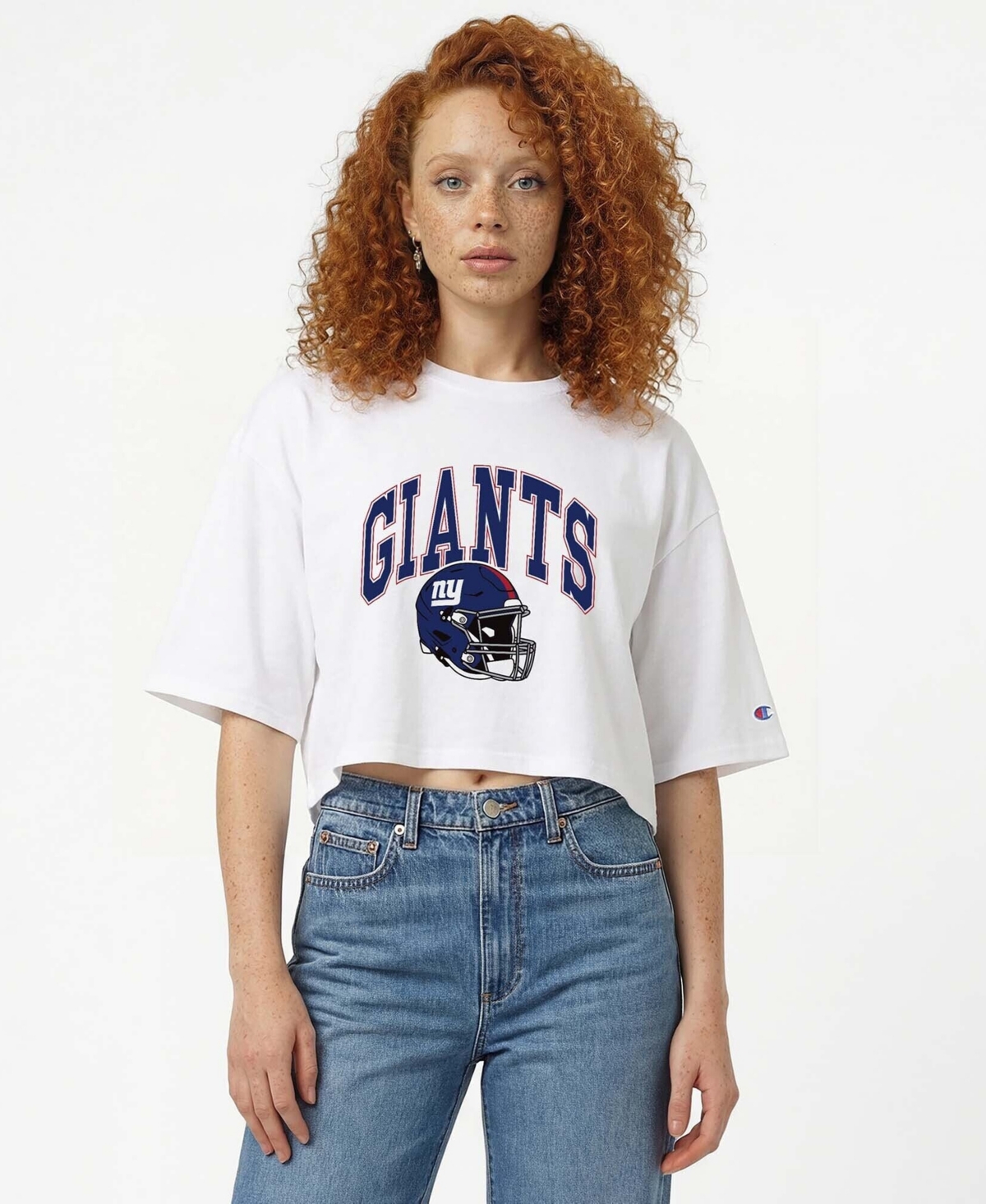 Click here for Champion Womens White New York Giants Boyfriend Cr... prices