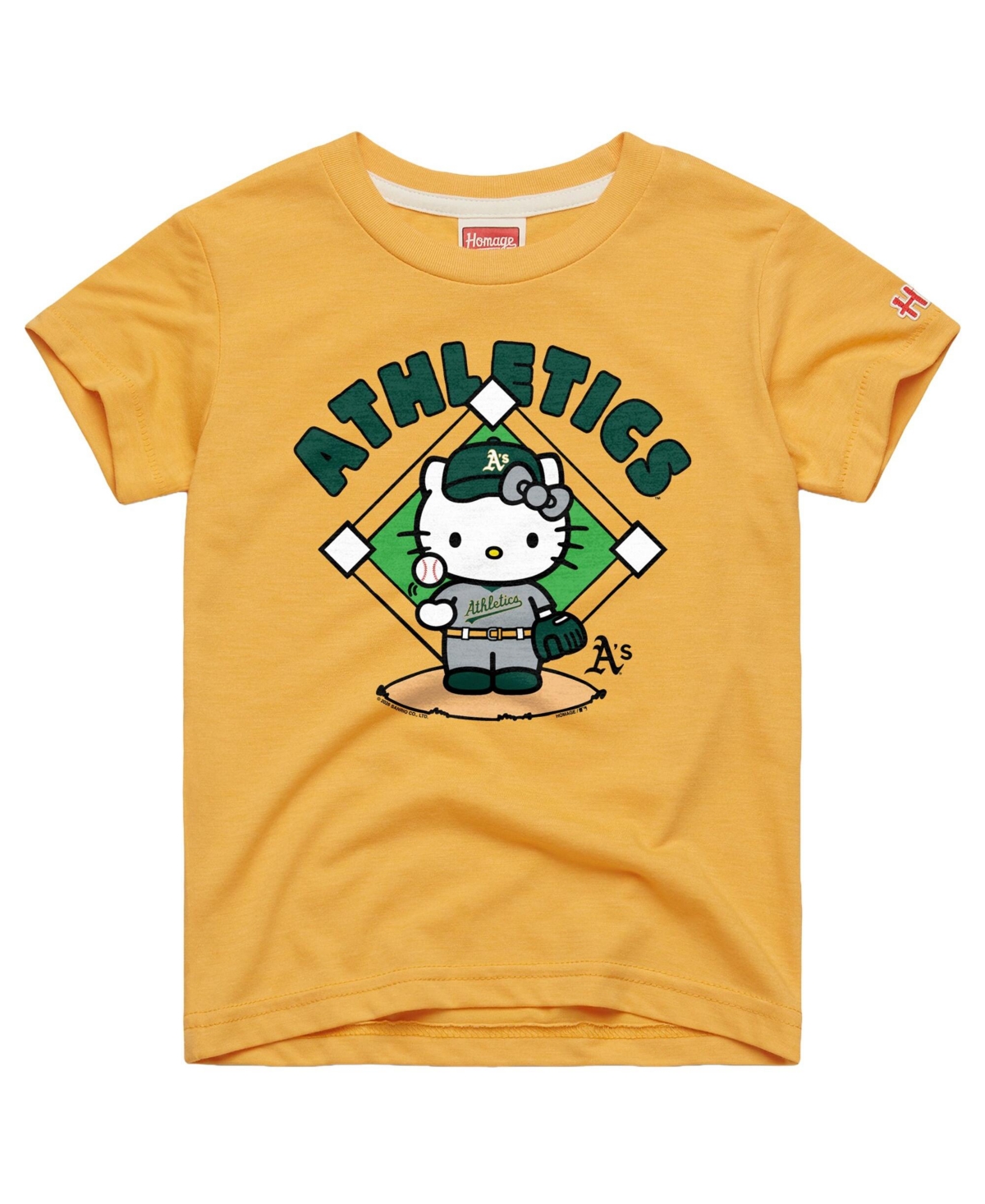 Click here for Homage Toddler Gold Athletics Hello Kitty x Mlb Tr... prices