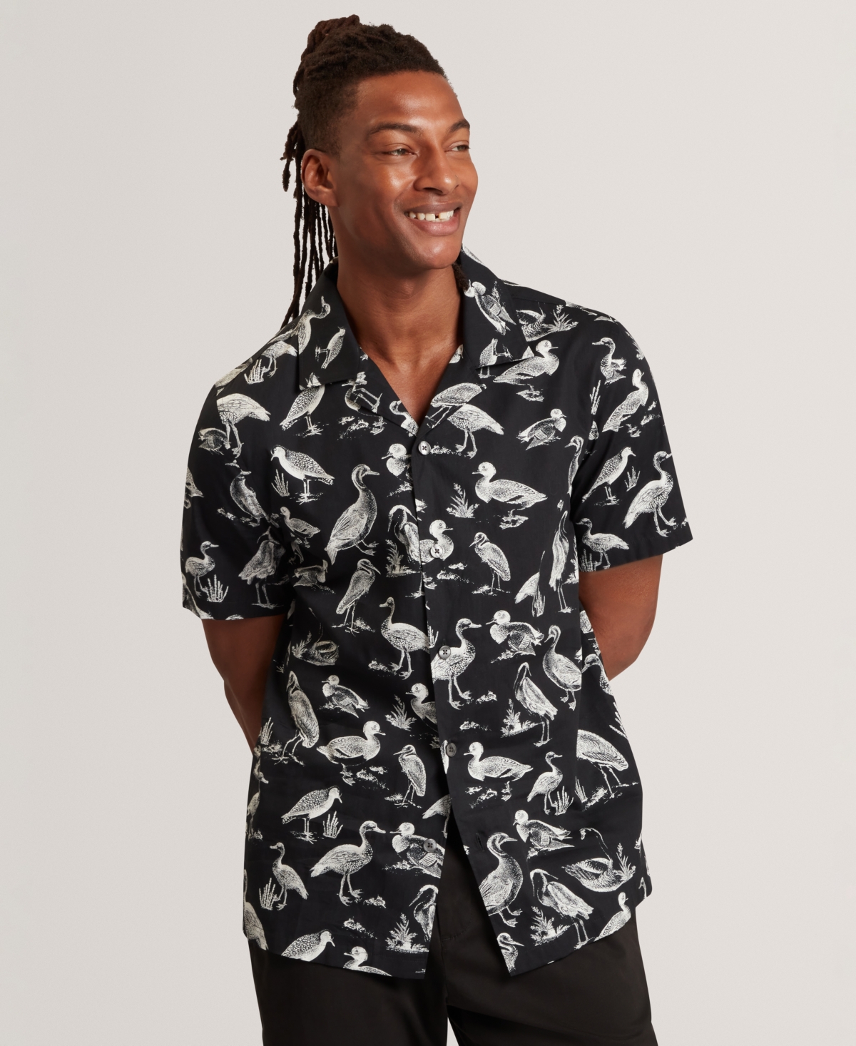 Click here for Ted Baker Mens Yamal Regular Duck Print Shirt - Bl... prices