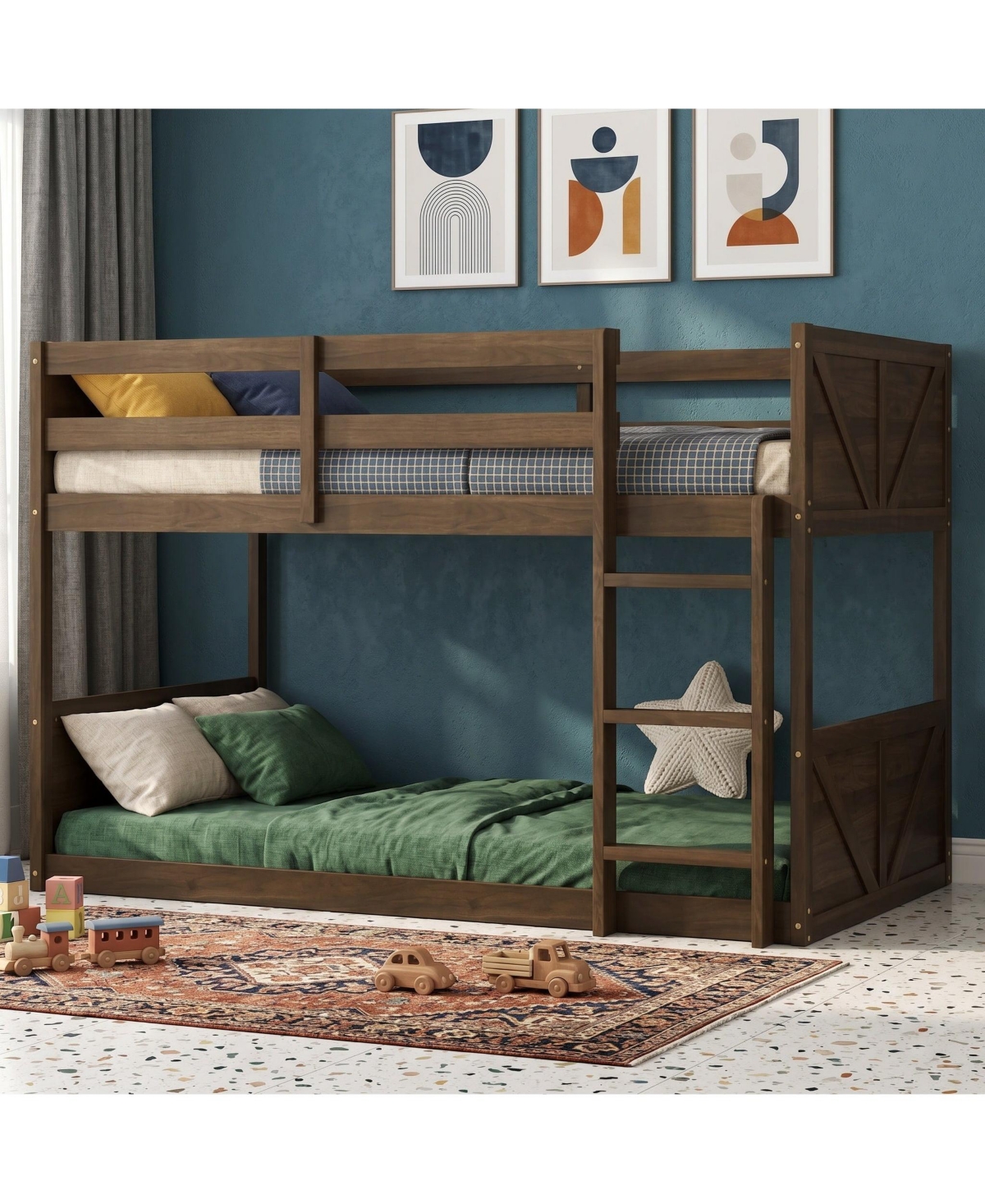 Click here for Sailvan Twin over Twin Floor Bunk Bed with Panelle... prices