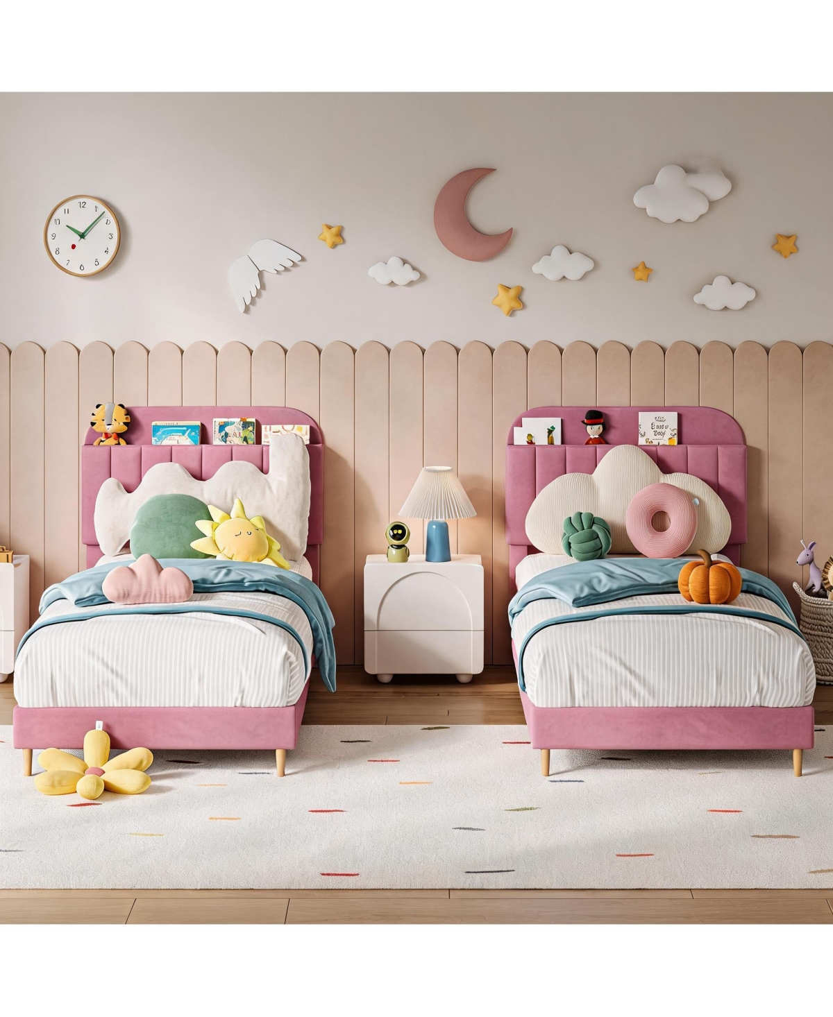 Click here for homfan 2Piece Twin Bed Frames  Upholstered Platfor... prices
