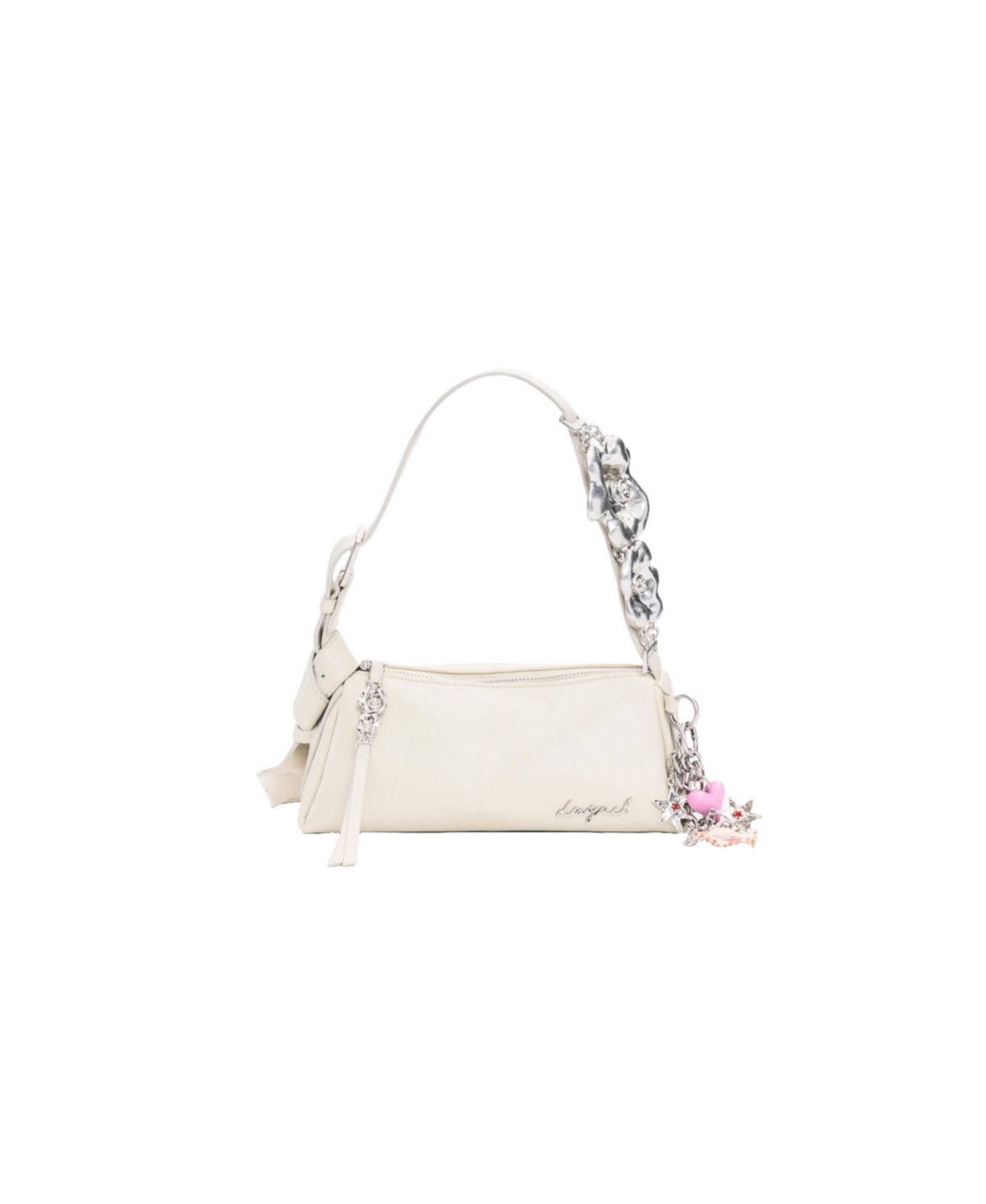 Click here for Desigual Womens Small bag with charms - Off white prices