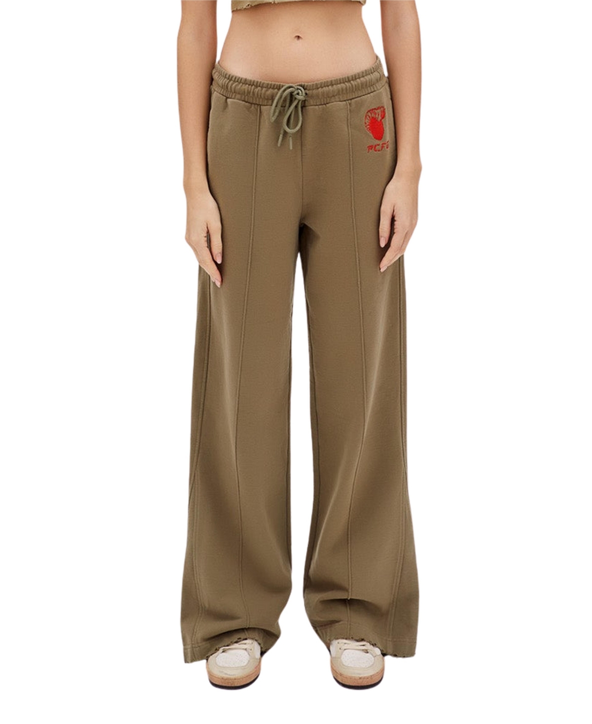 Click here for Pcfg Womens Destroyed Cotton Sweatpants - Khaki prices
