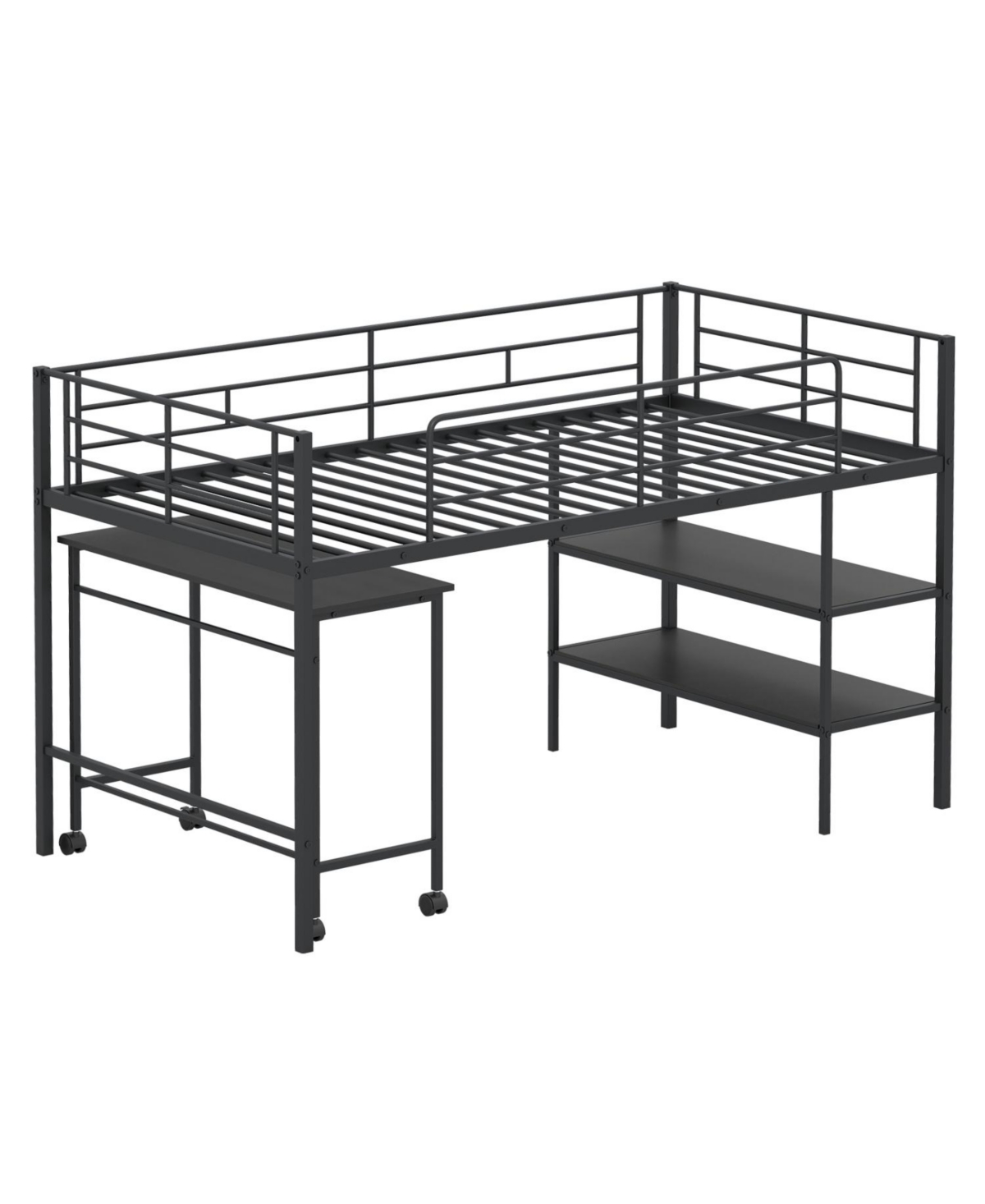 Click here for Slickblue Twin Loft Bed Frame with Rolling Desk an... prices