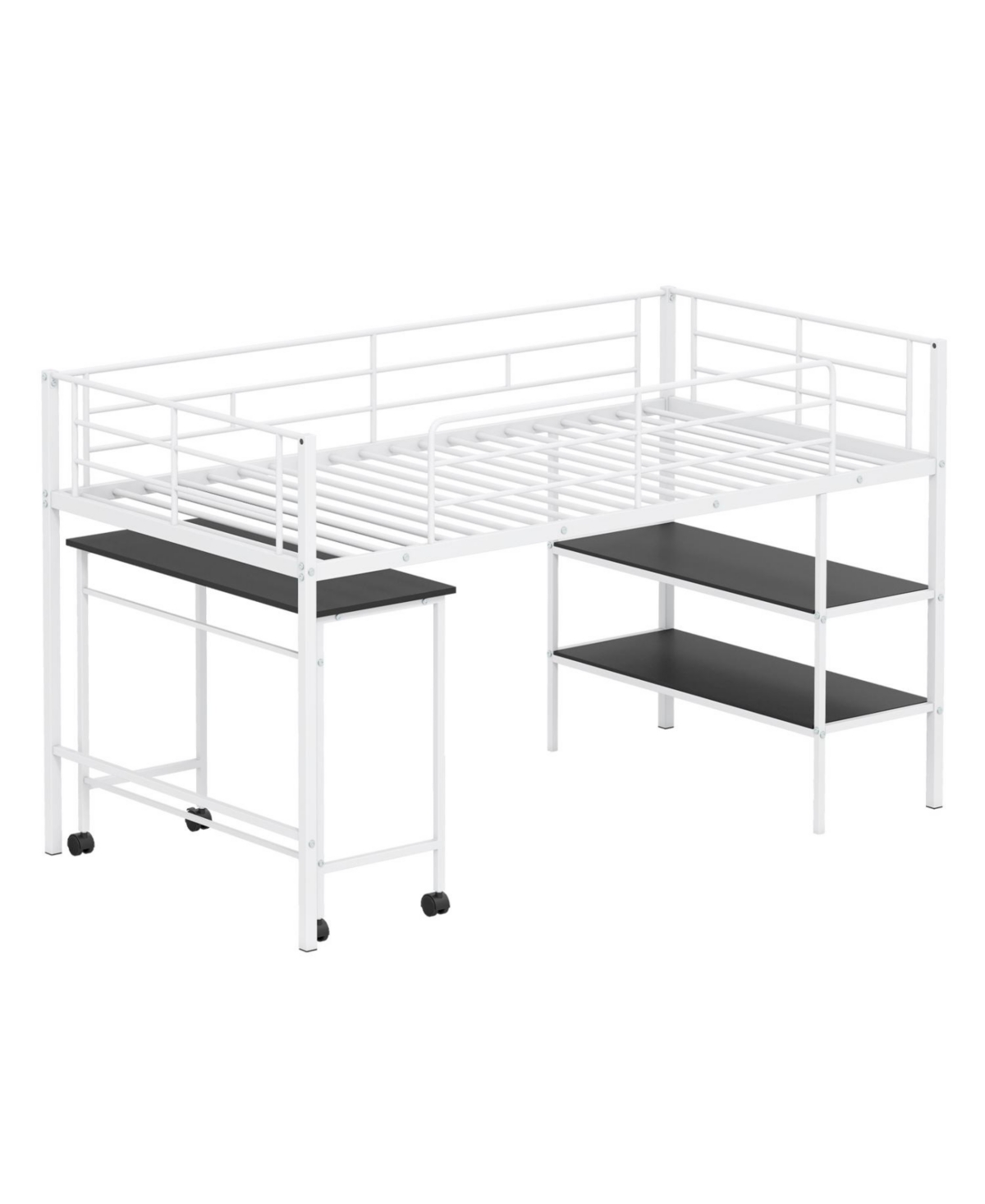 Click here for Slickblue Twin Loft Bed Frame with Rolling Desk an... prices