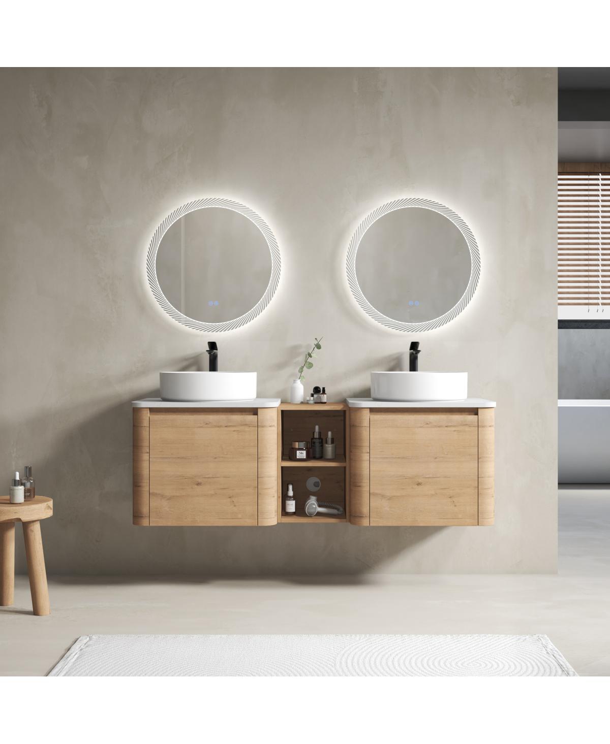 Click here for Sillysis 59 Inch Wall Mounted Double Bathroom Vani... prices