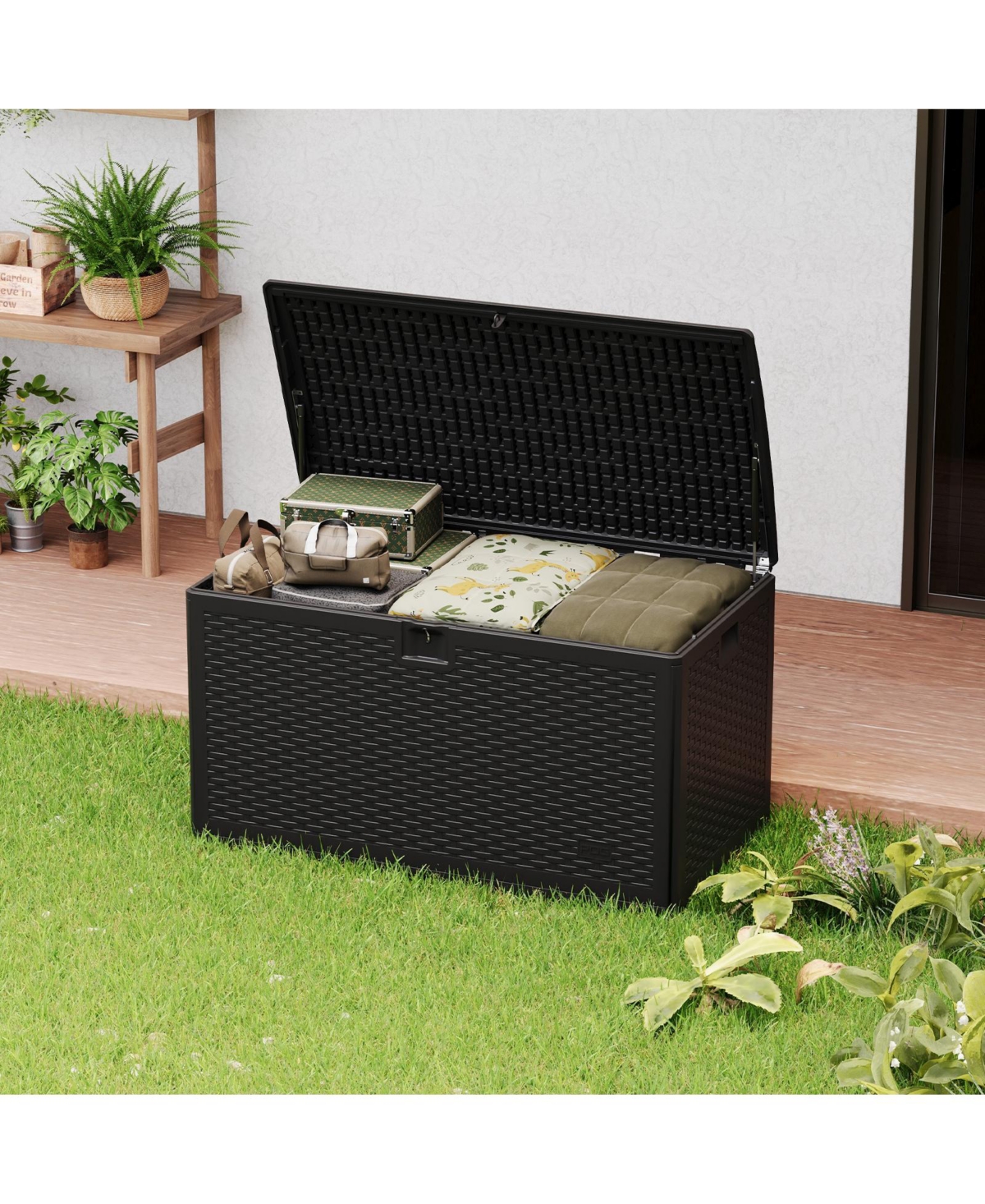Click here for homfan 73 Gallon Lockable and Weatherproof Resin D... prices