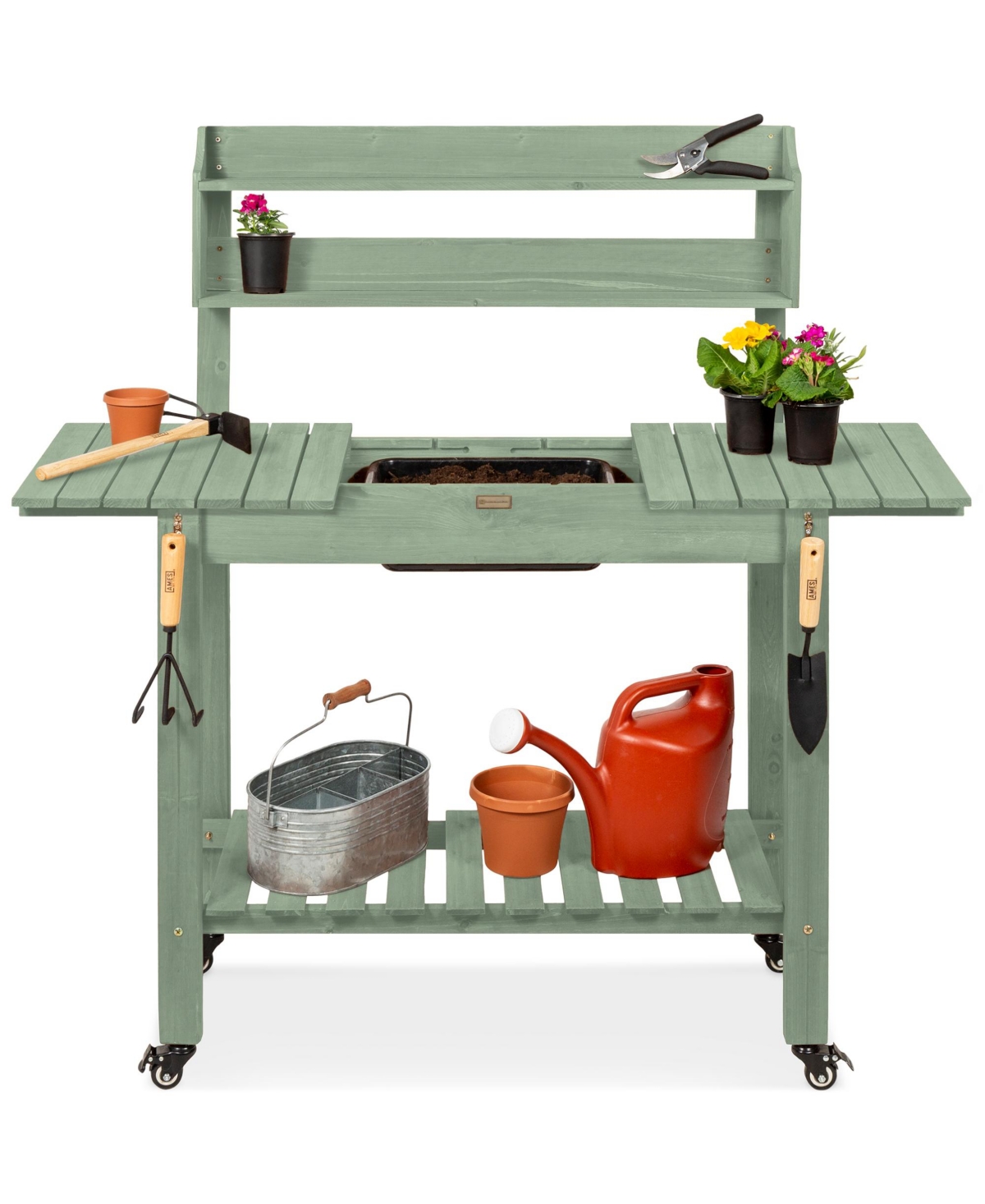Click here for Best Choice Products Wood Garden Potting Bench Wor... prices