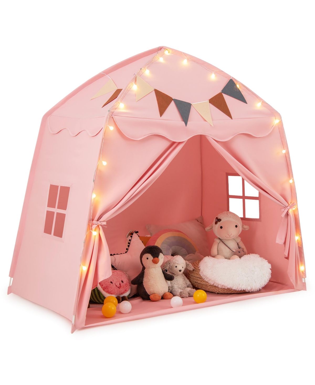 Click here for Gymax Kids Play Tent With Flags And Globe String L... prices