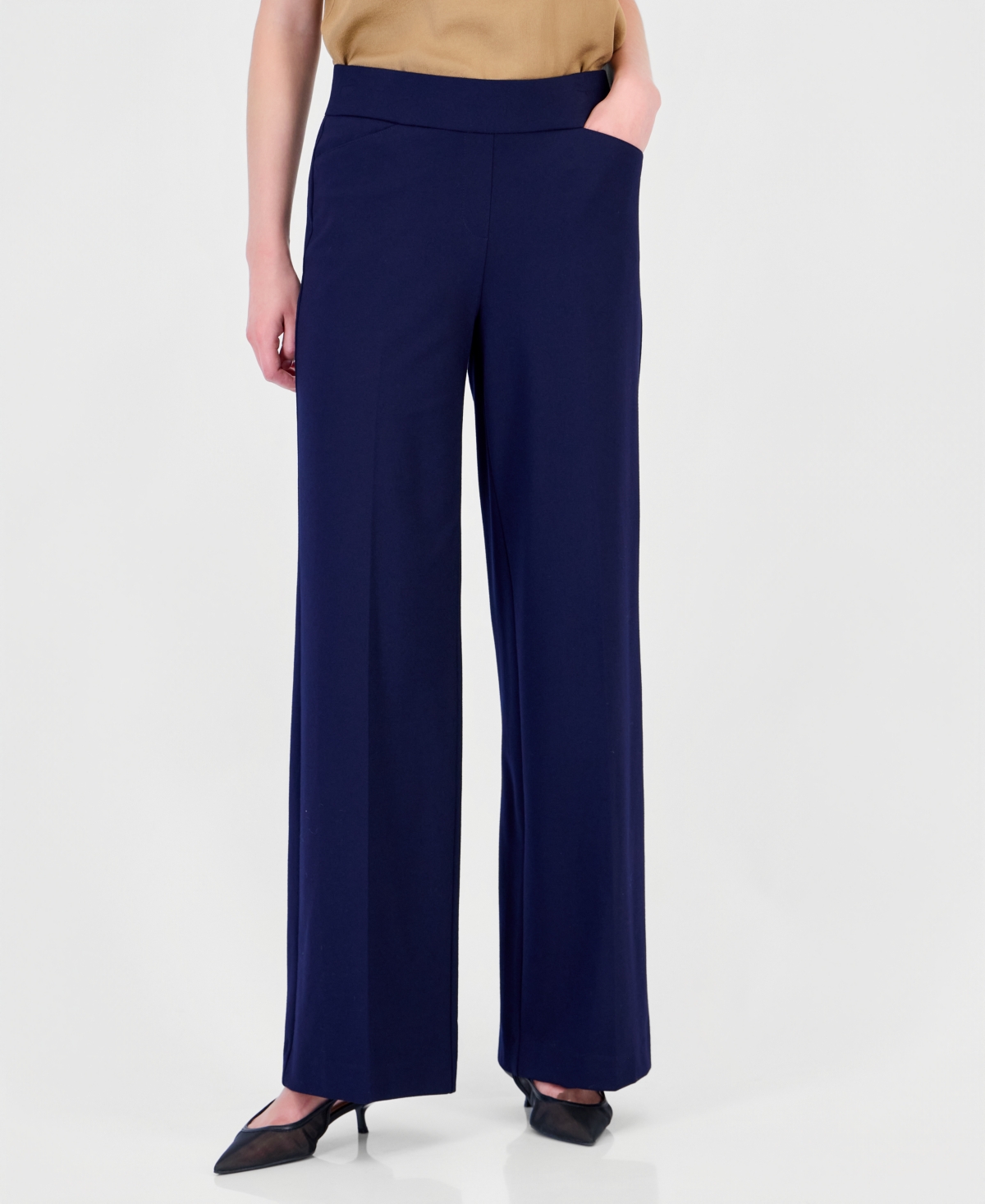 Click here for Bar Iii Womens Pull-On Wide-Leg Compression Pants... prices