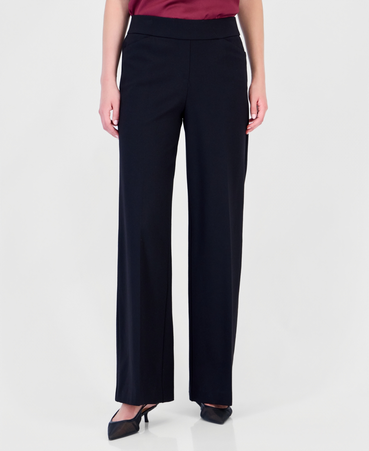 Click here for Bar Iii Womens Pull-On Wide-Leg Compression Pants... prices