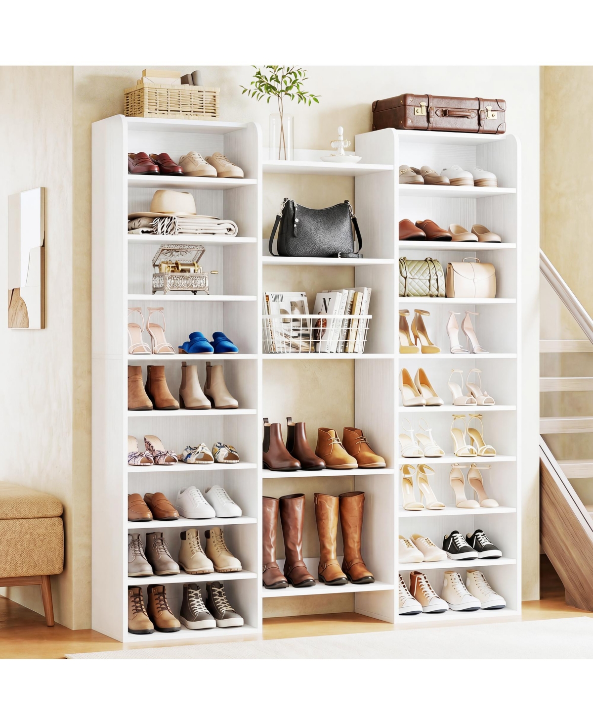Click here for Aheaplus 10-Tier Wooden Shoes Storage Cabinet with... prices