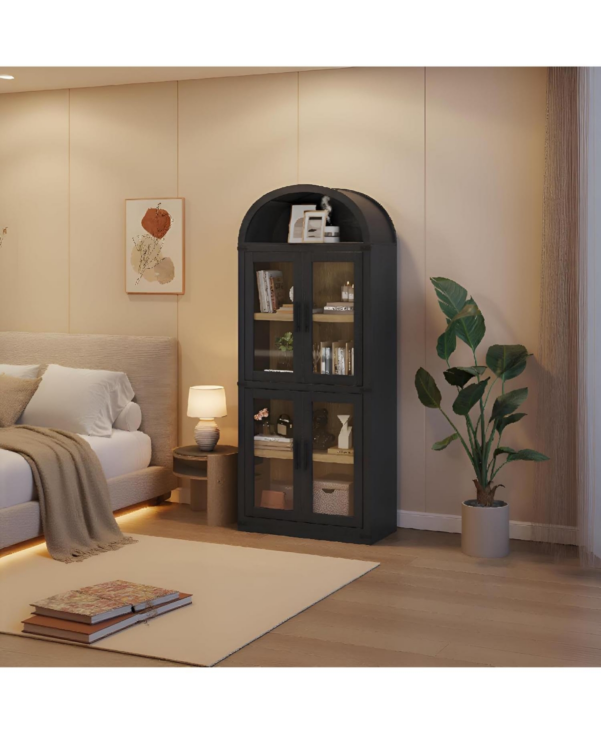Click here for gaomon 6-Shelf Bookcase with Glass Doors  Modern W... prices