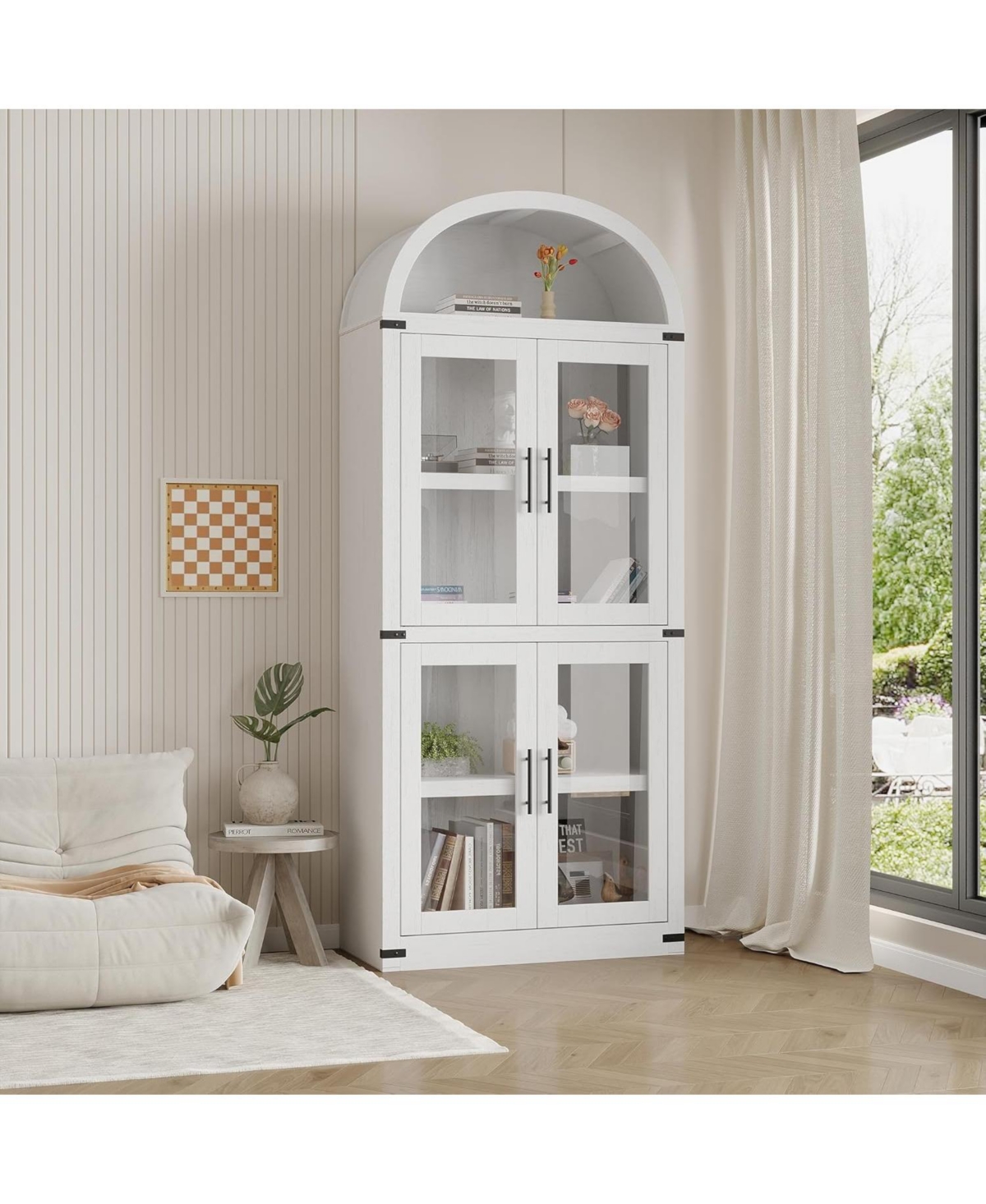 Click here for gaomon 6-Shelf Bookcase with Glass Doors  Modern W... prices