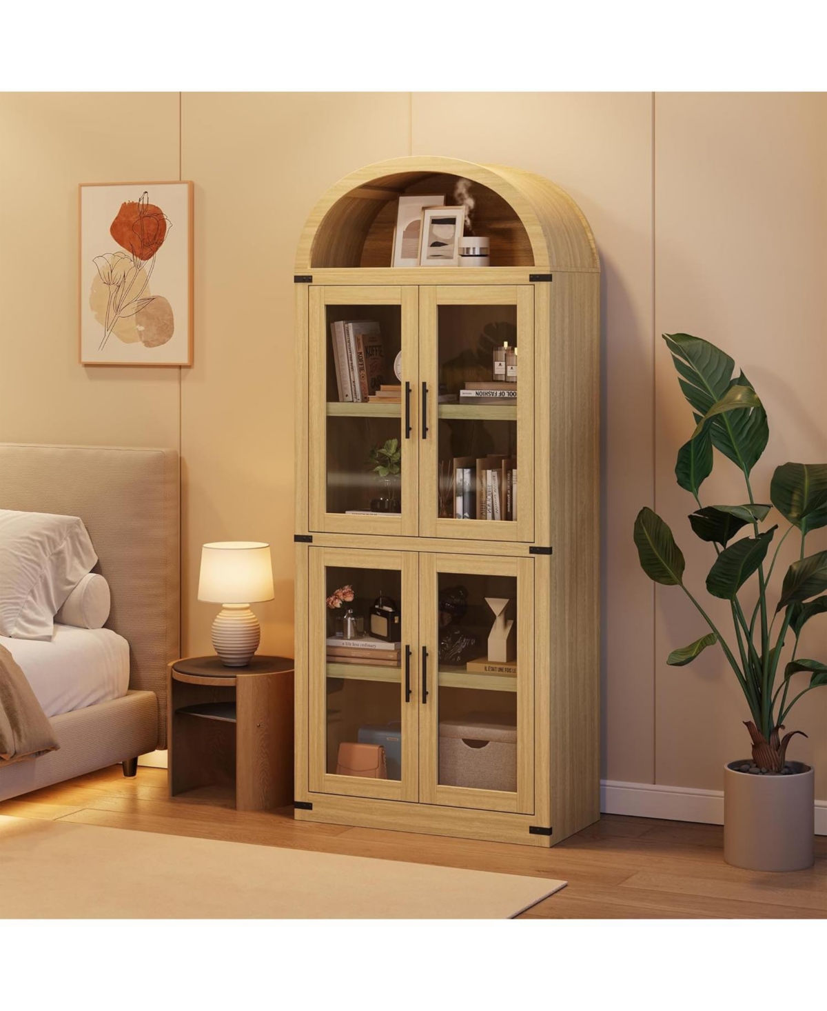 Click here for gaomon 6-Shelf Bookcase with Glass Doors  Modern W... prices