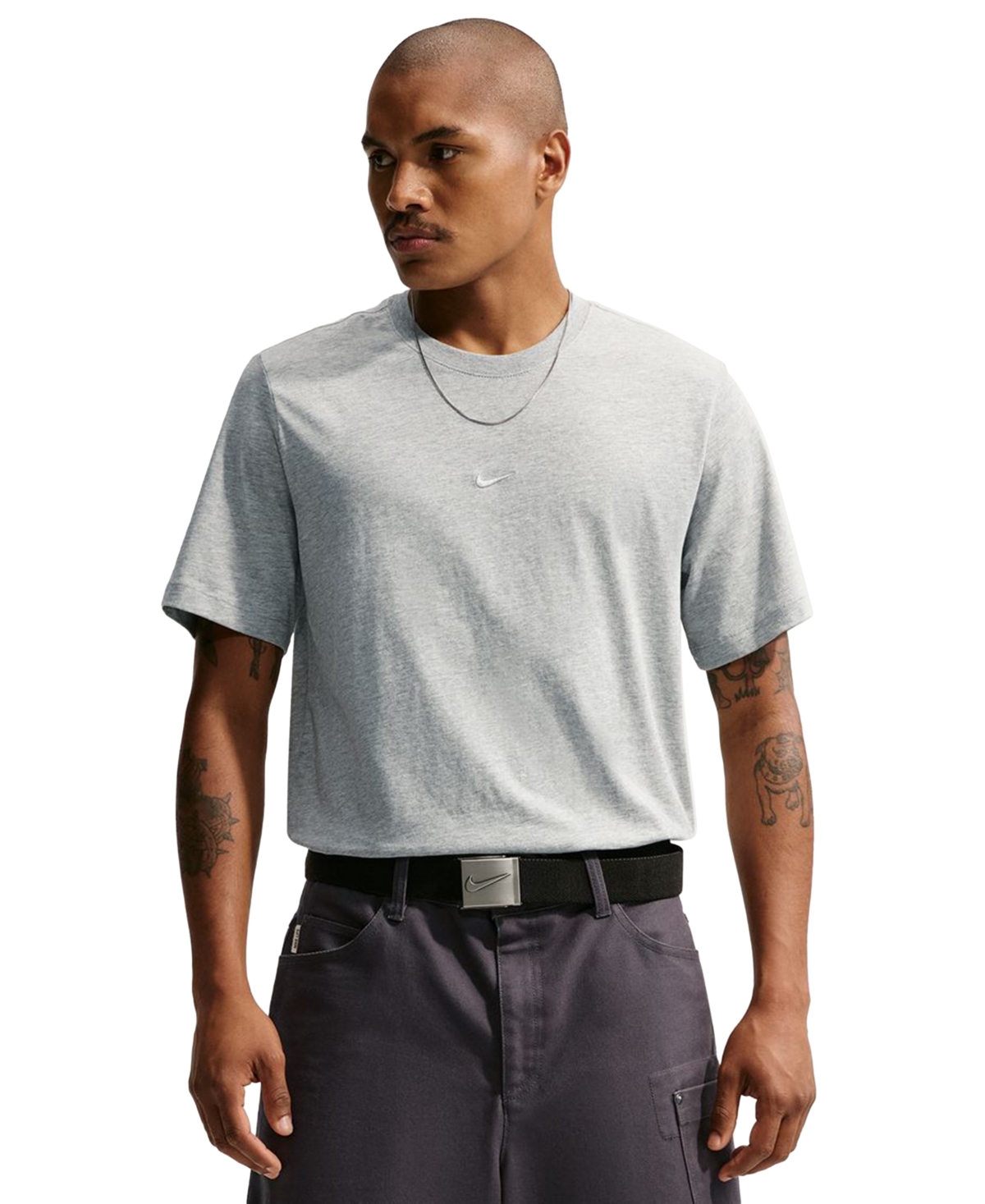 Click here for Nike Mens Crewneck T-Shirt - Dark Gray Heather/Gra... prices