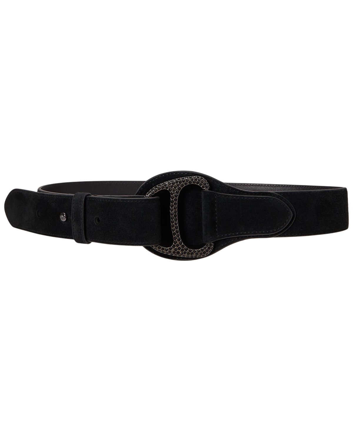 Click here for Lauren Ralph Lauren Studded D-Ring Wide Belt - Bla... prices