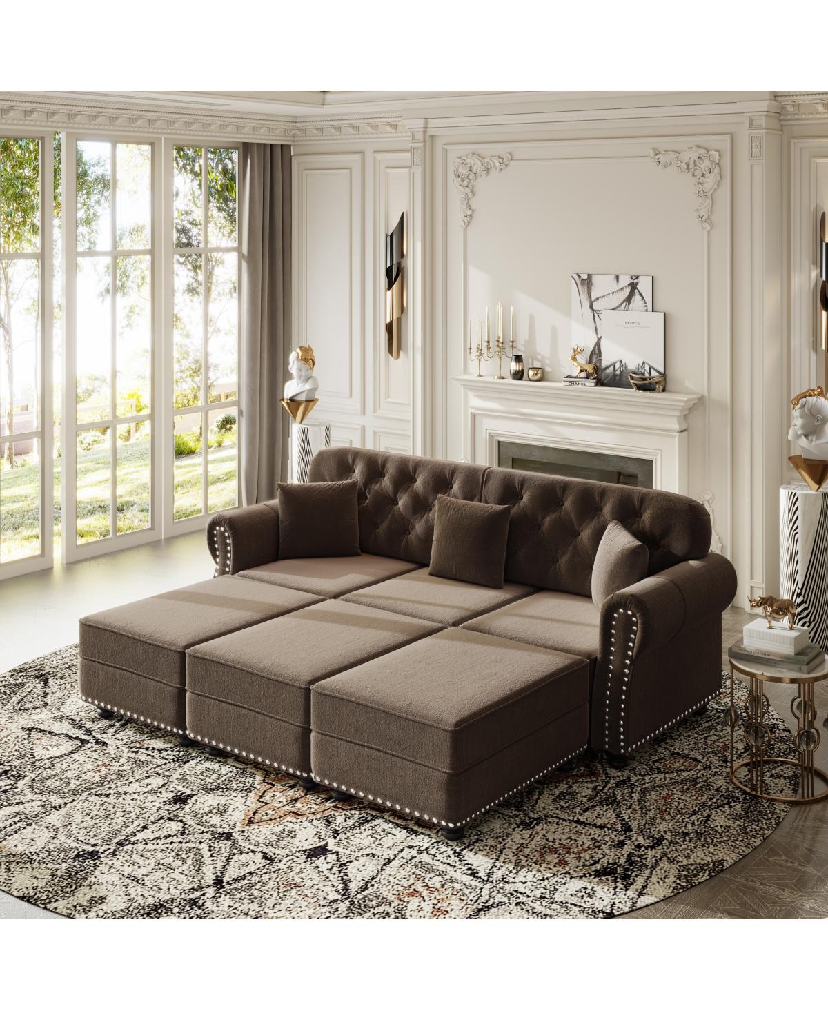 Click here for Streamdale Furniture Velvet Chesterfield Sofa with... prices