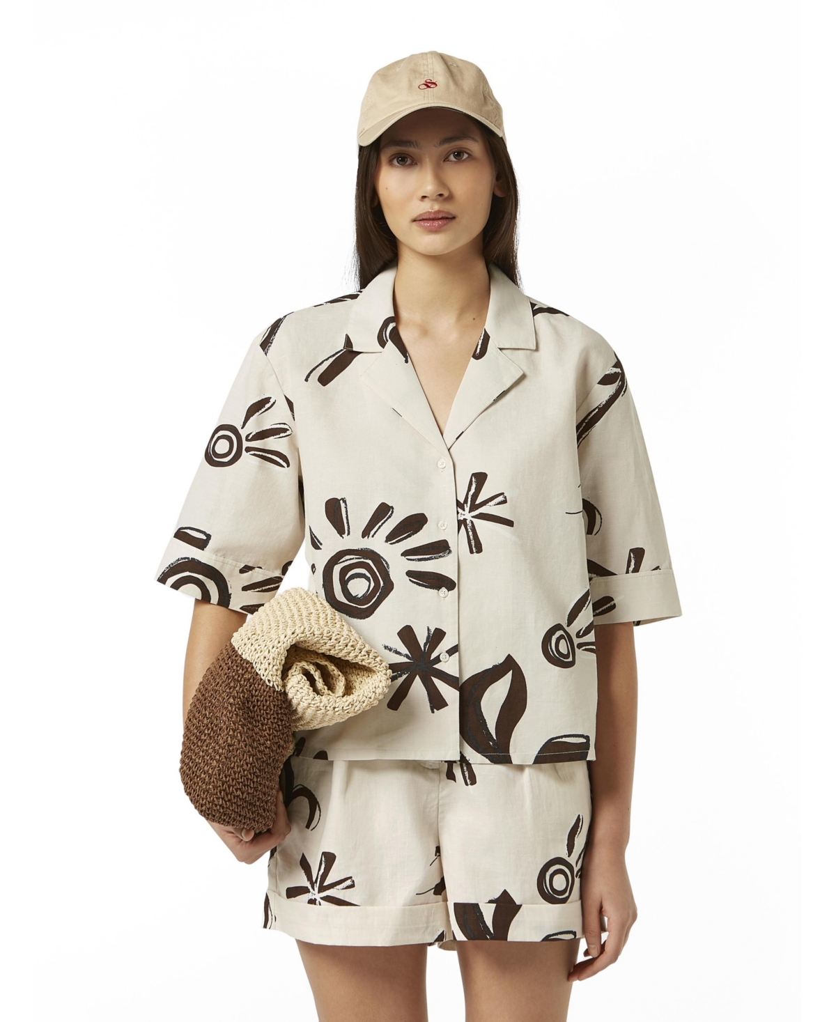 Click here for Scotch & Soda Womens Cotton Linen Printed Short Sl... prices