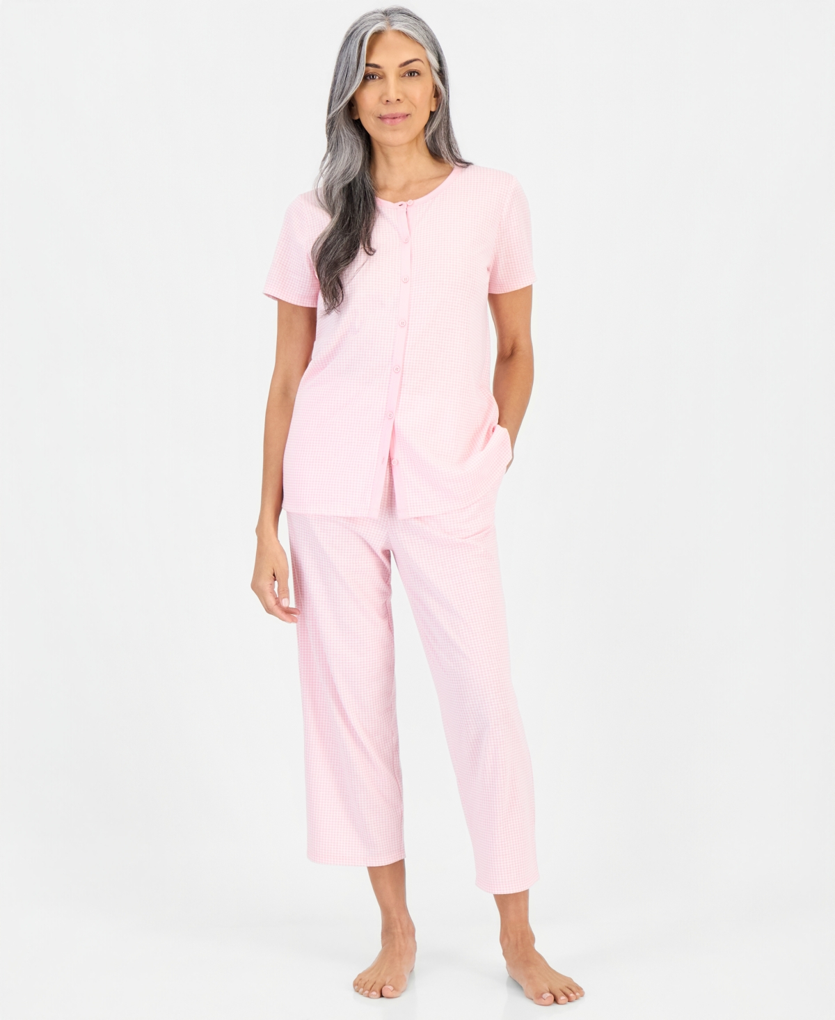 Click here for Charter Club Womens 2-Pc. Cotton Printed Cropped P... prices