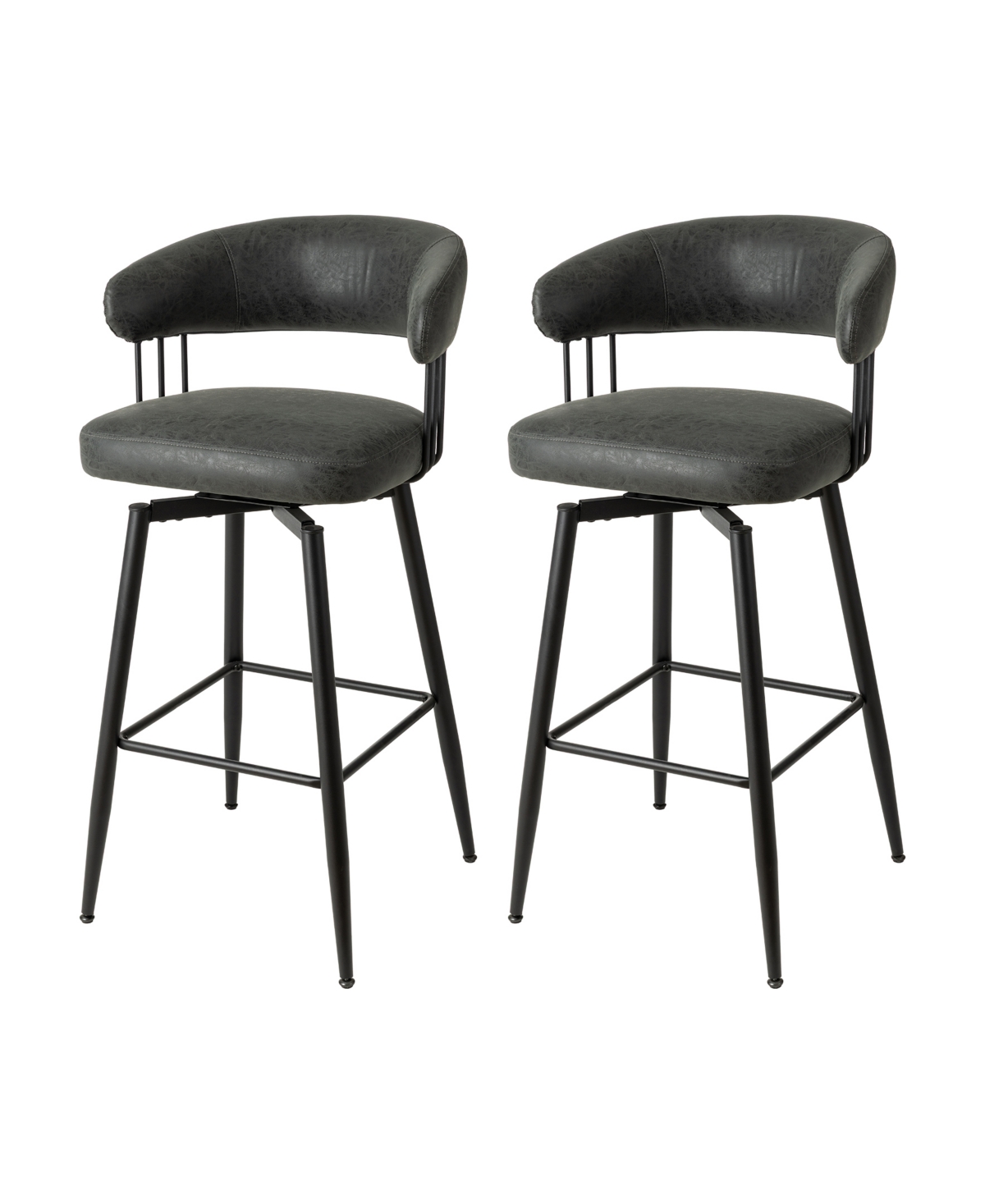 Click here for Glitzhome Modern Leatherette Swivel Bar Stool  Set... prices