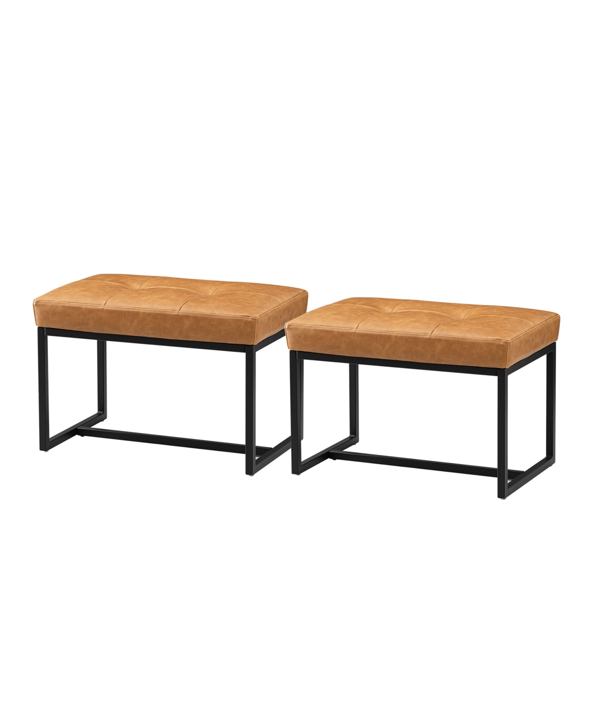 Click here for Glitzhome Modern Thick Leatherette Accent Stool  S... prices
