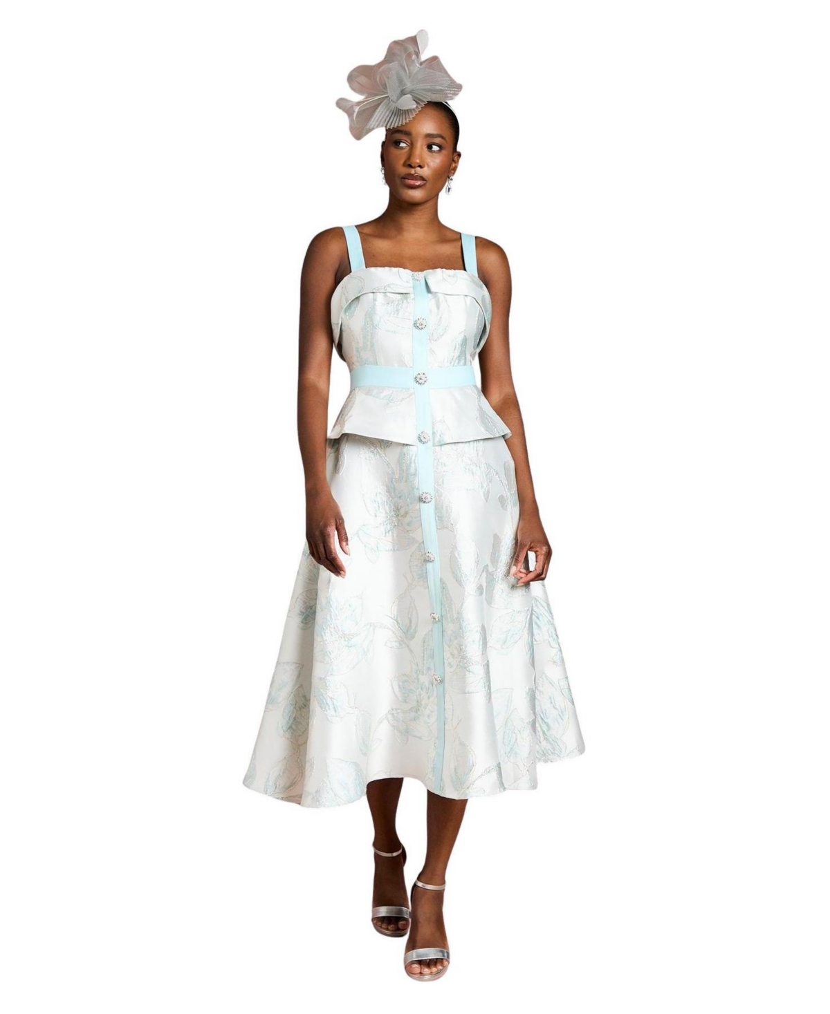 Click here for Coast Womens Jacquard Peplum Midi Dress - Mint prices