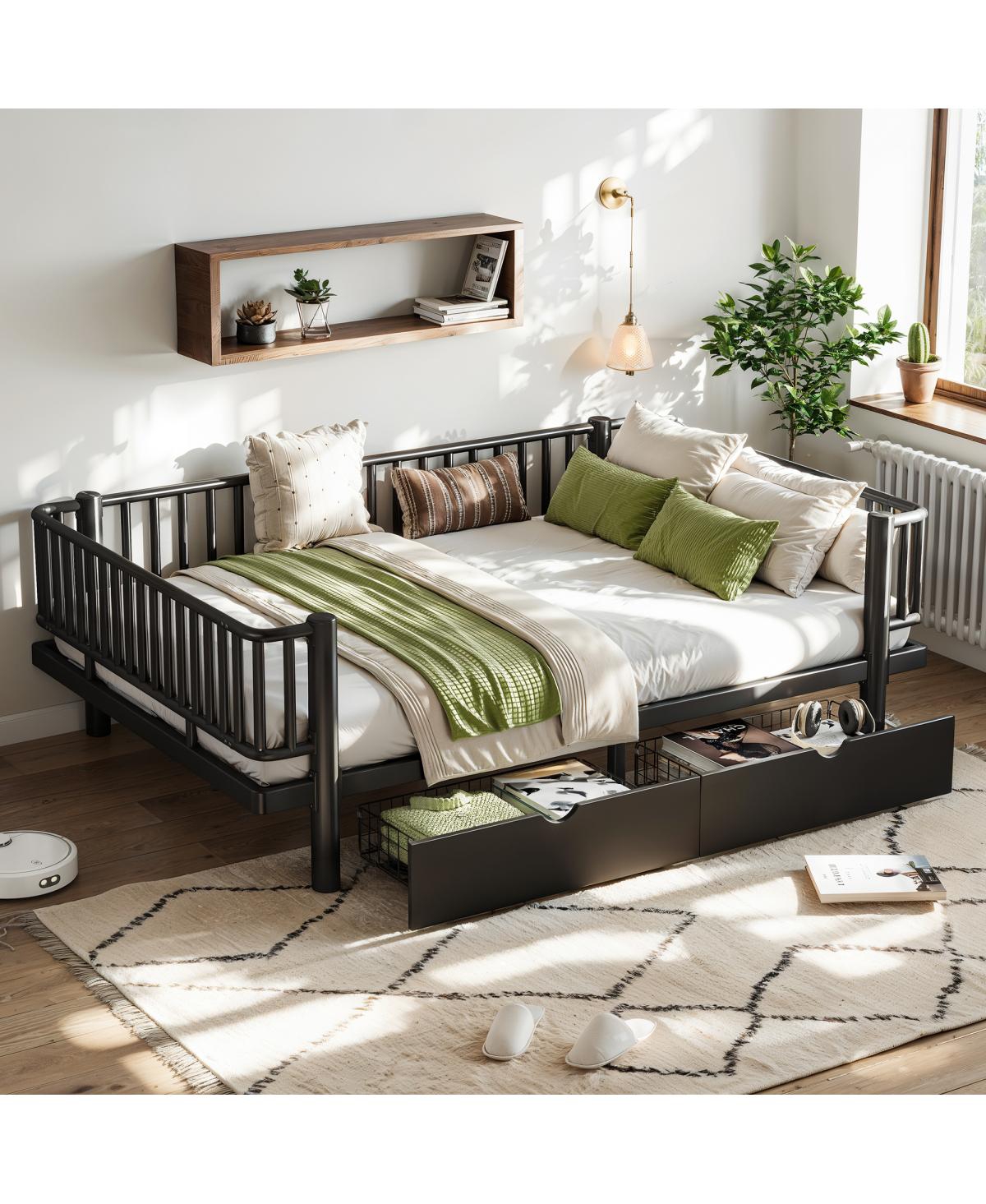 Click here for Streamdale Furniture Full Size Metal Platform Bed... prices