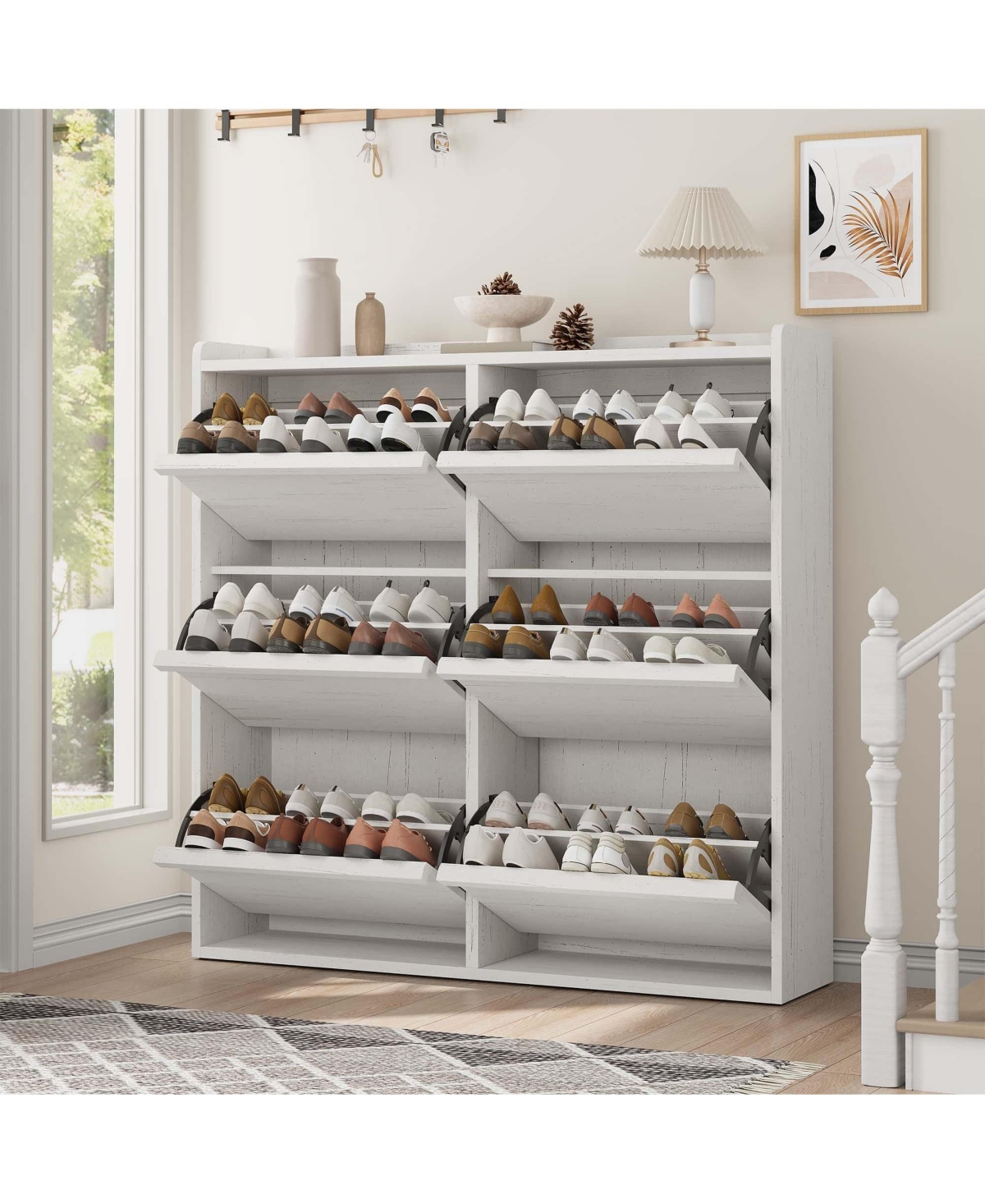 Click here for homfan Flip Drawer Shoe Cabinet with Adjustable Sh... prices