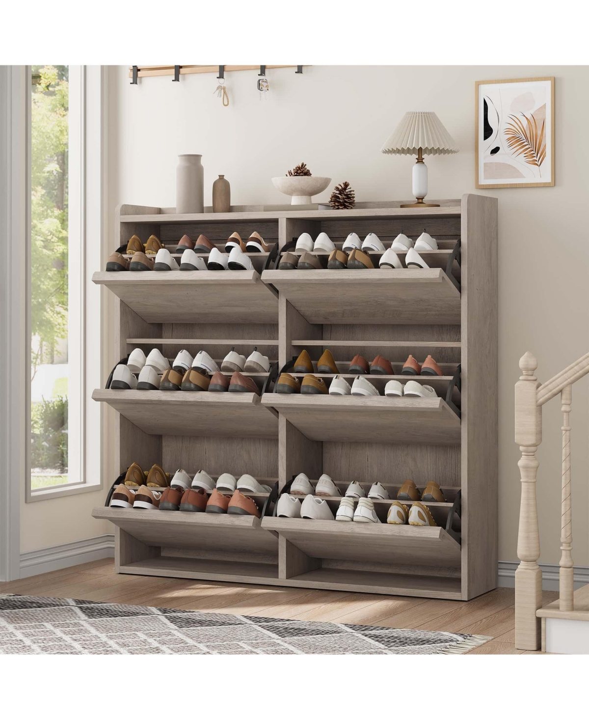 Click here for homfan Flip Drawer Shoe Cabinet with Adjustable Sh... prices