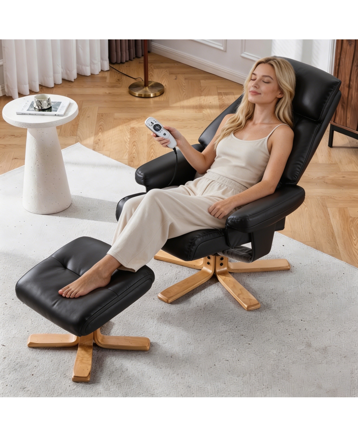 Click here for Streamdale Furniture Pu Leather Heated Massage Swi... prices