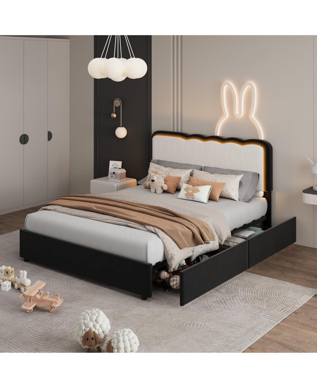 Click here for gaomon Upholstered Led Bed Frame with Storage Draw... prices