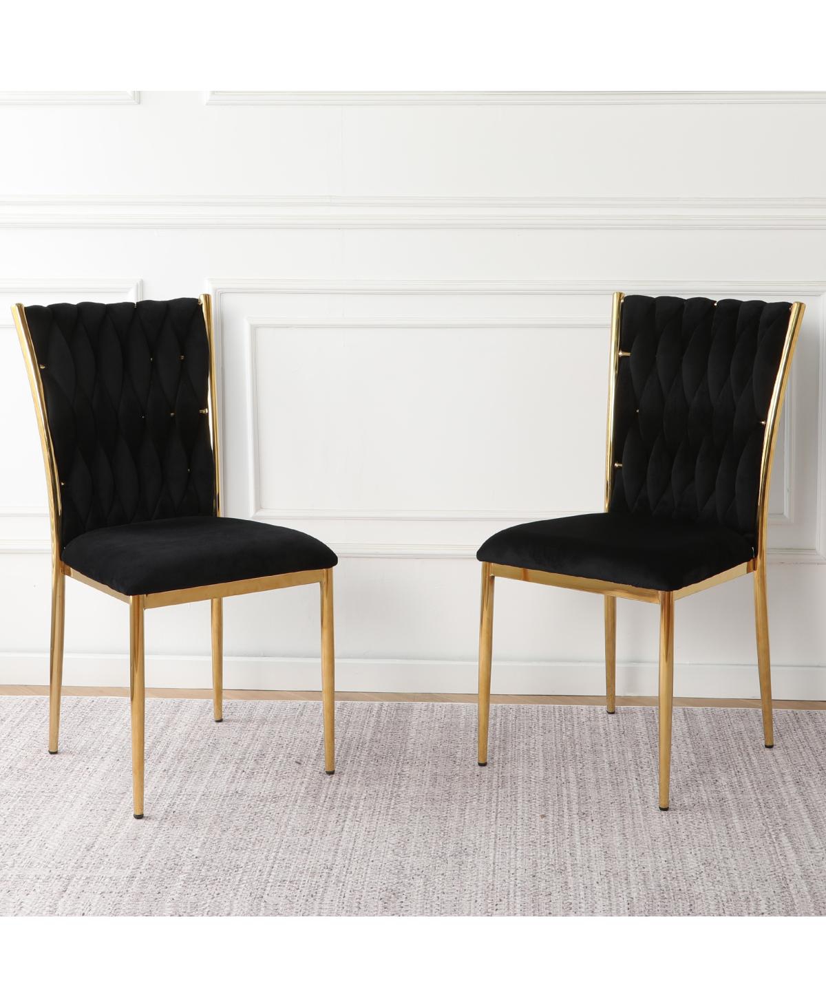Click here for Streamdale Furniture Velvet Dining Chairs with Gol... prices