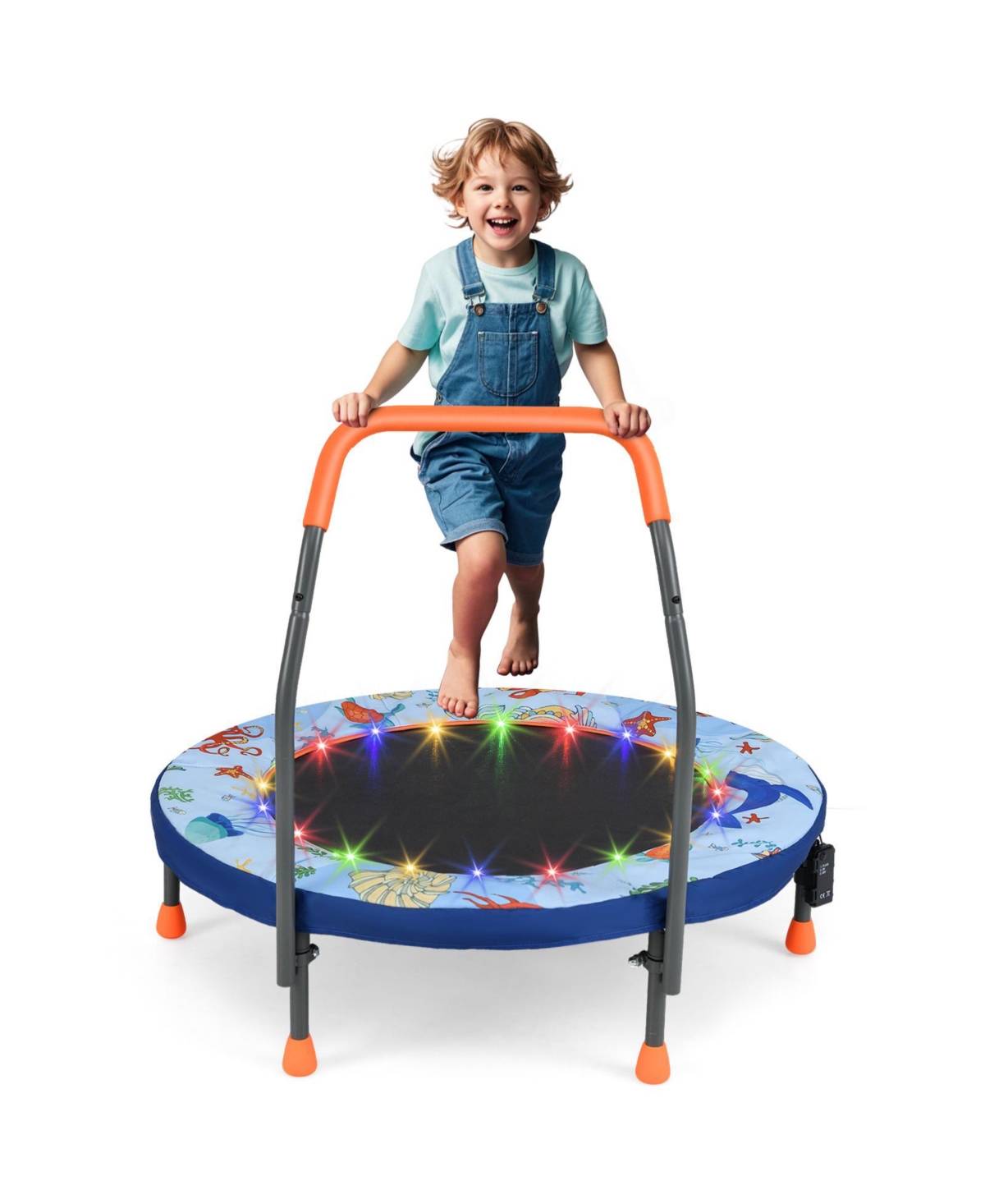 Click here for Mecale Folding Mini Trampoline for Kids with Led L... prices