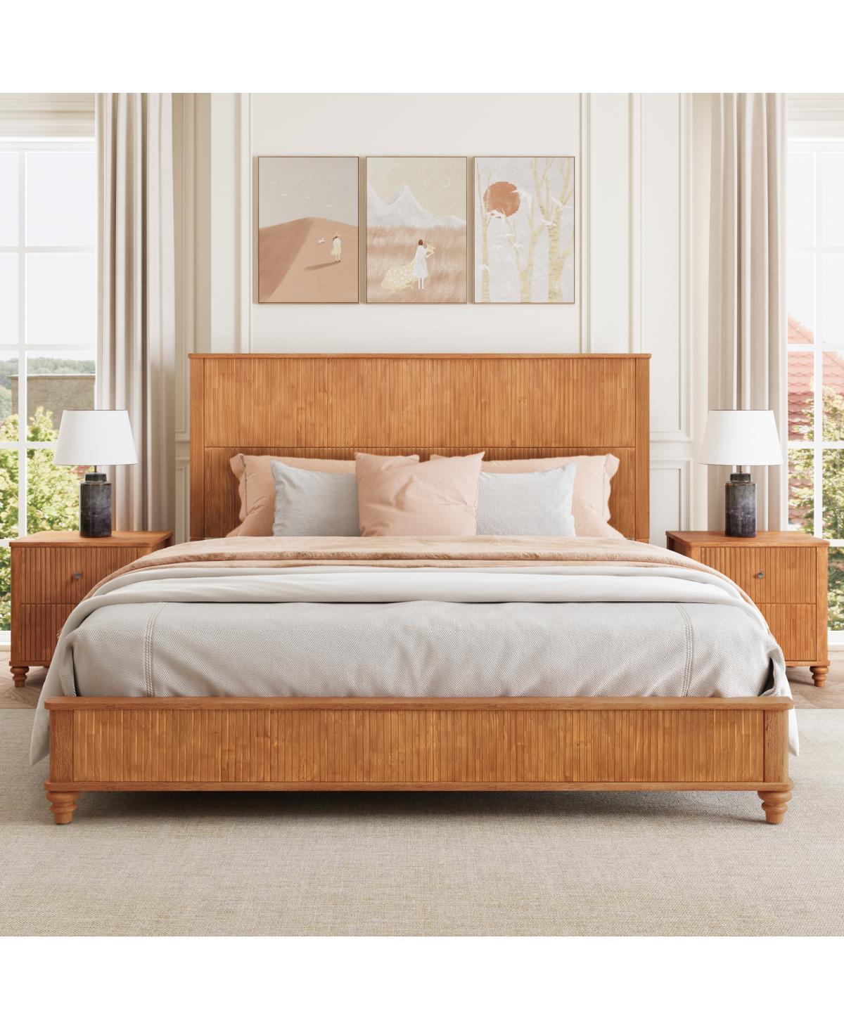 Click here for Streamdale Furniture Solid Wood King Platform Bed... prices