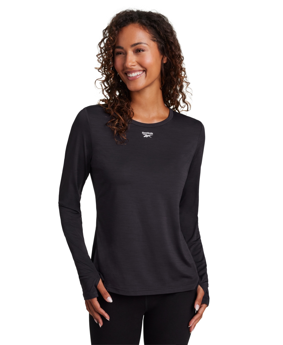 Click here for Reebok Womens Marled Performance Long-Sleeve Train... prices